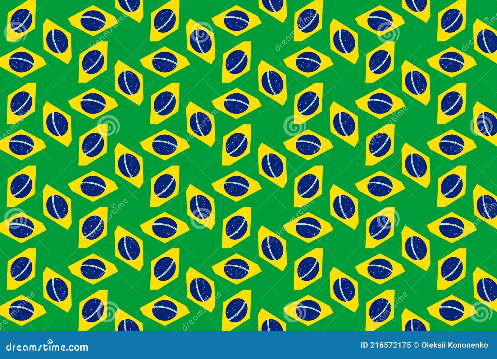 Simple Geometric Pattern in the Colors of the National Flag of Brazil ...