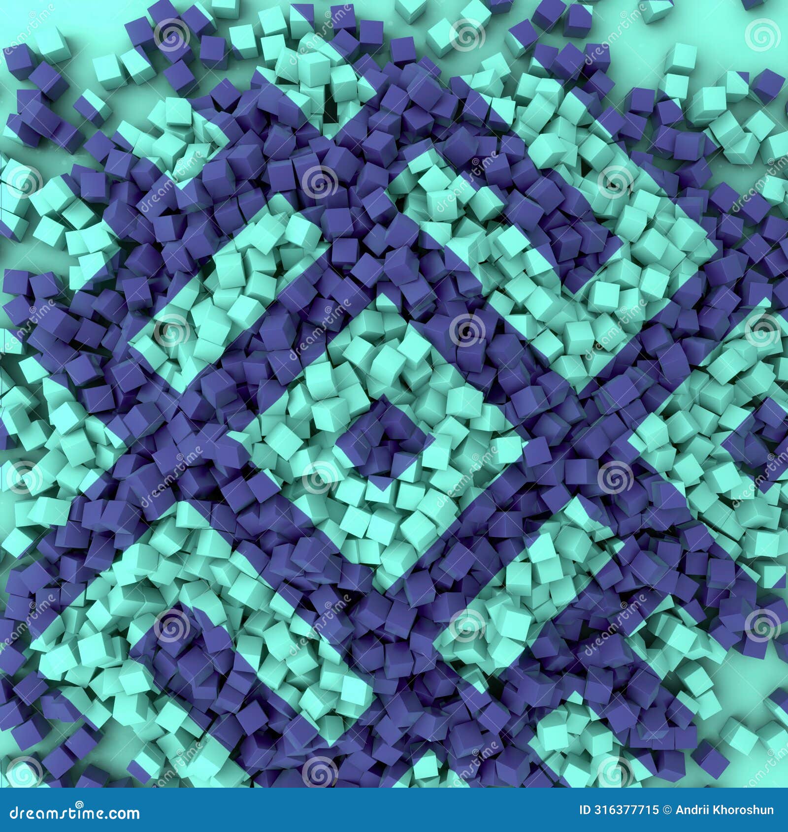 A Simple Geometric Pattern Consisting of Many Small Cubes. 3d Rendering ...