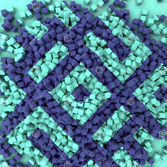 A Simple Geometric Pattern Consisting of Many Small Cubes. 3d Rendering ...