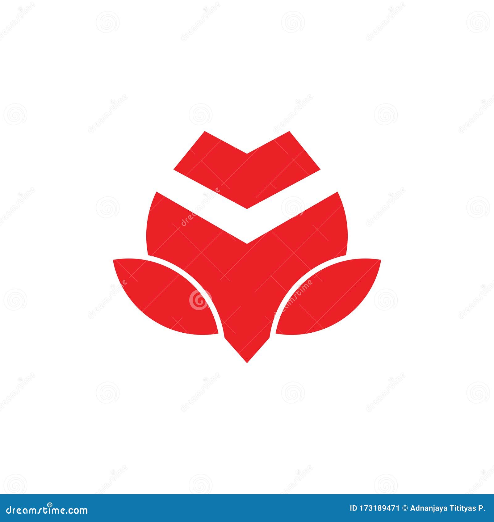 Simple Geometric Red Rose Logo Vector Stock Vector - Illustration of ...