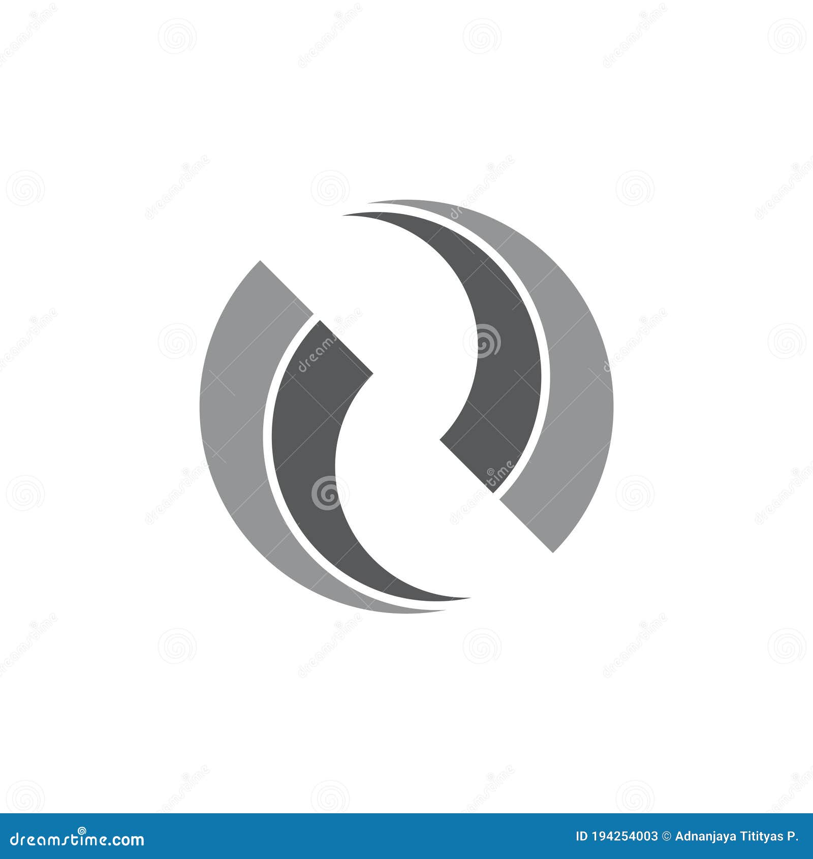 Simple Geometric Rotation Curves Circle Logo Vector Stock Vector ...