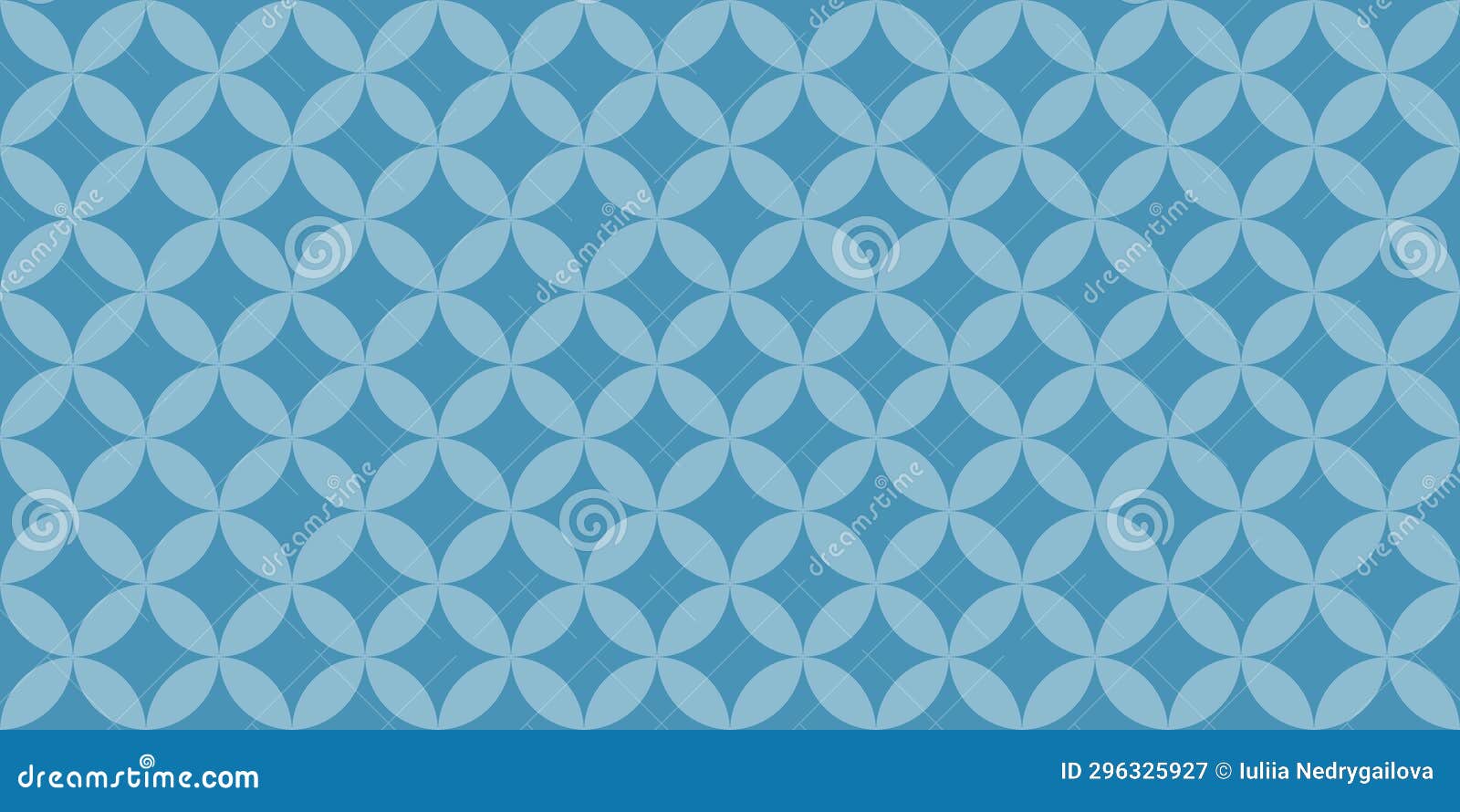 Simple Geometric Seamless Pattern with Petals and Rhombus, Blue Colors ...