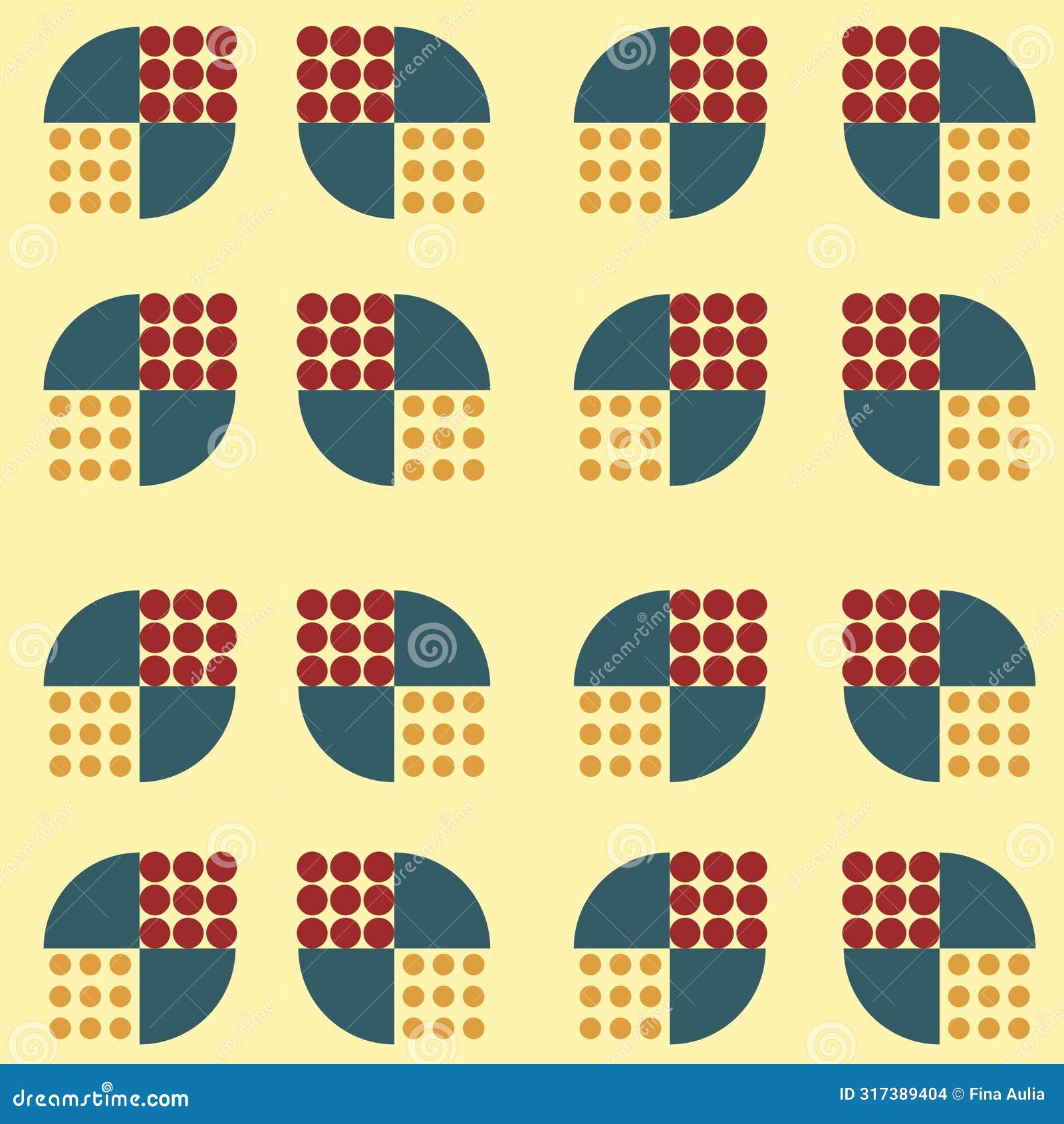 Simple Geometry Round Seamless Pattern Stock Illustration ...