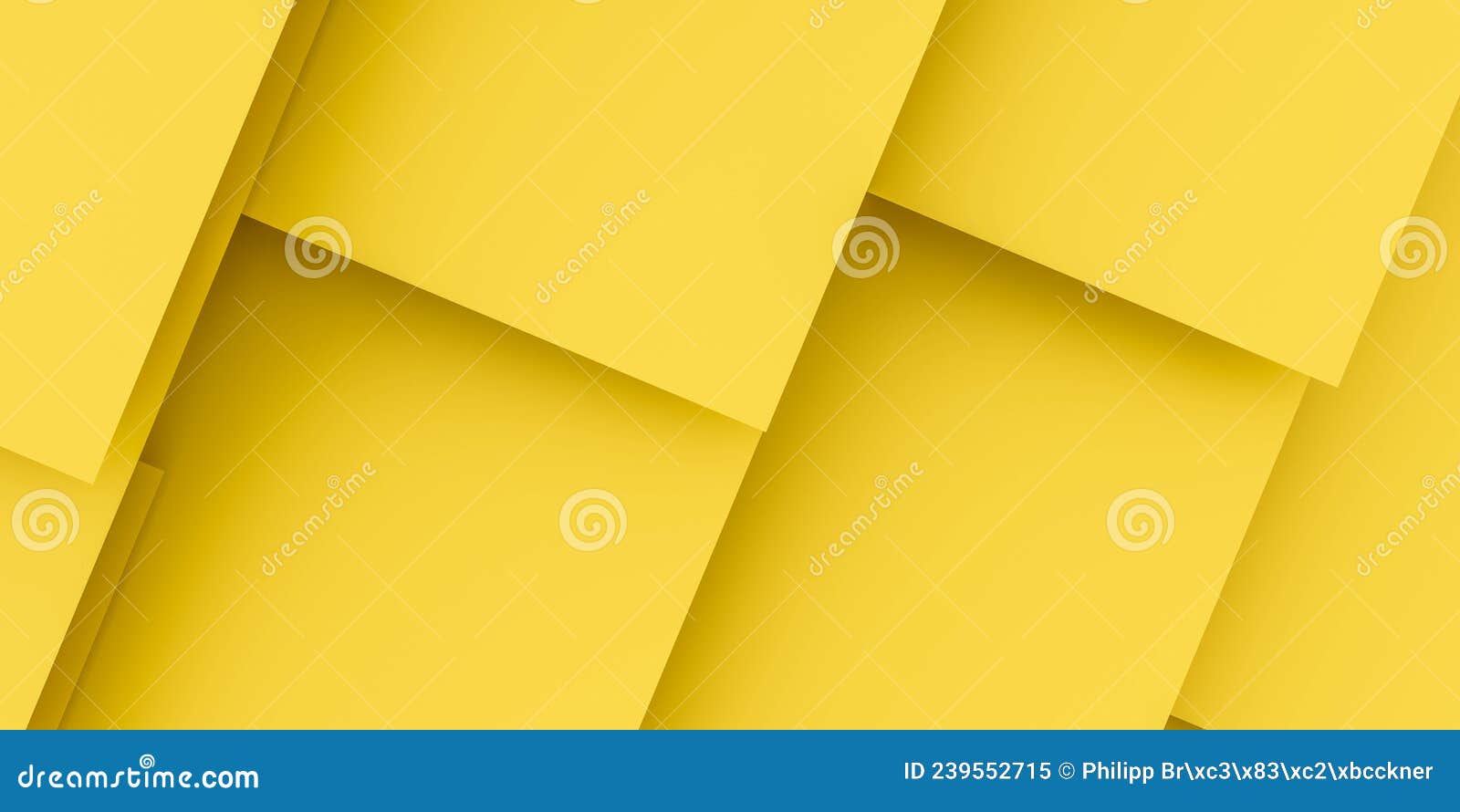 Simple Geometric Shape Bright Yellow Abstract Sheets 3d Render ...