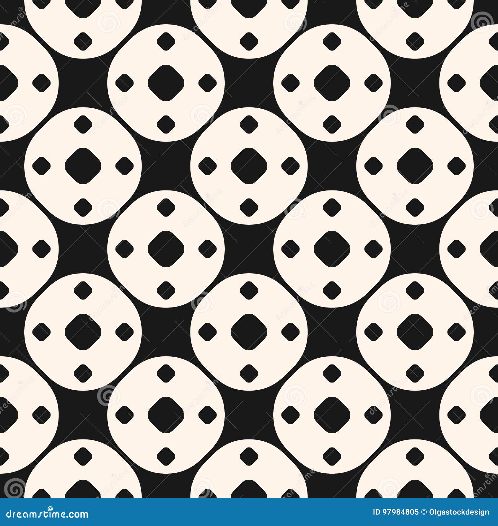 Simple Geometric Shapes Pattern. Funky Style Geometrical Stock Vector ...