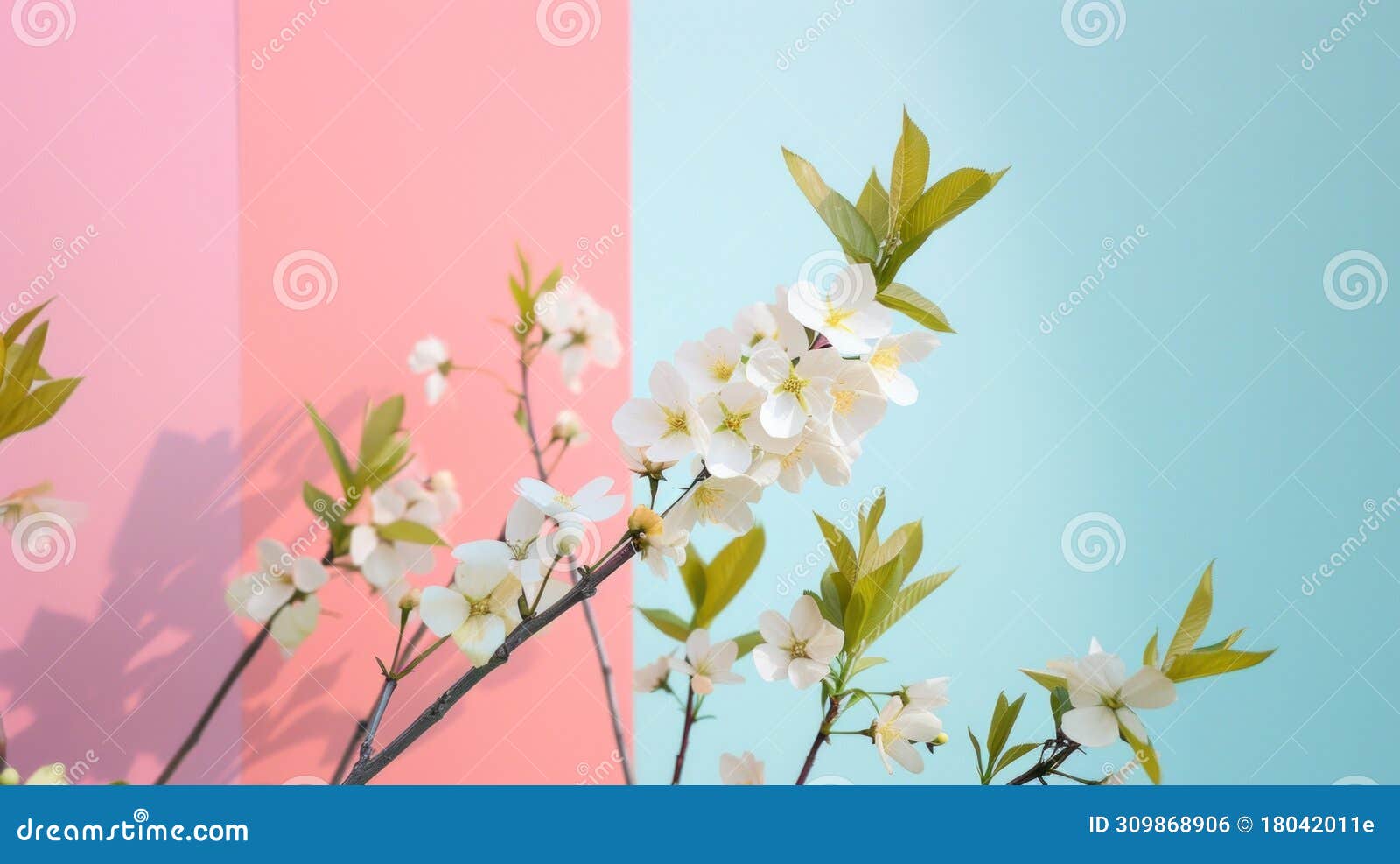 Simple Geometric Shapes Representing Spring Elements, Harmonious Pastel ...