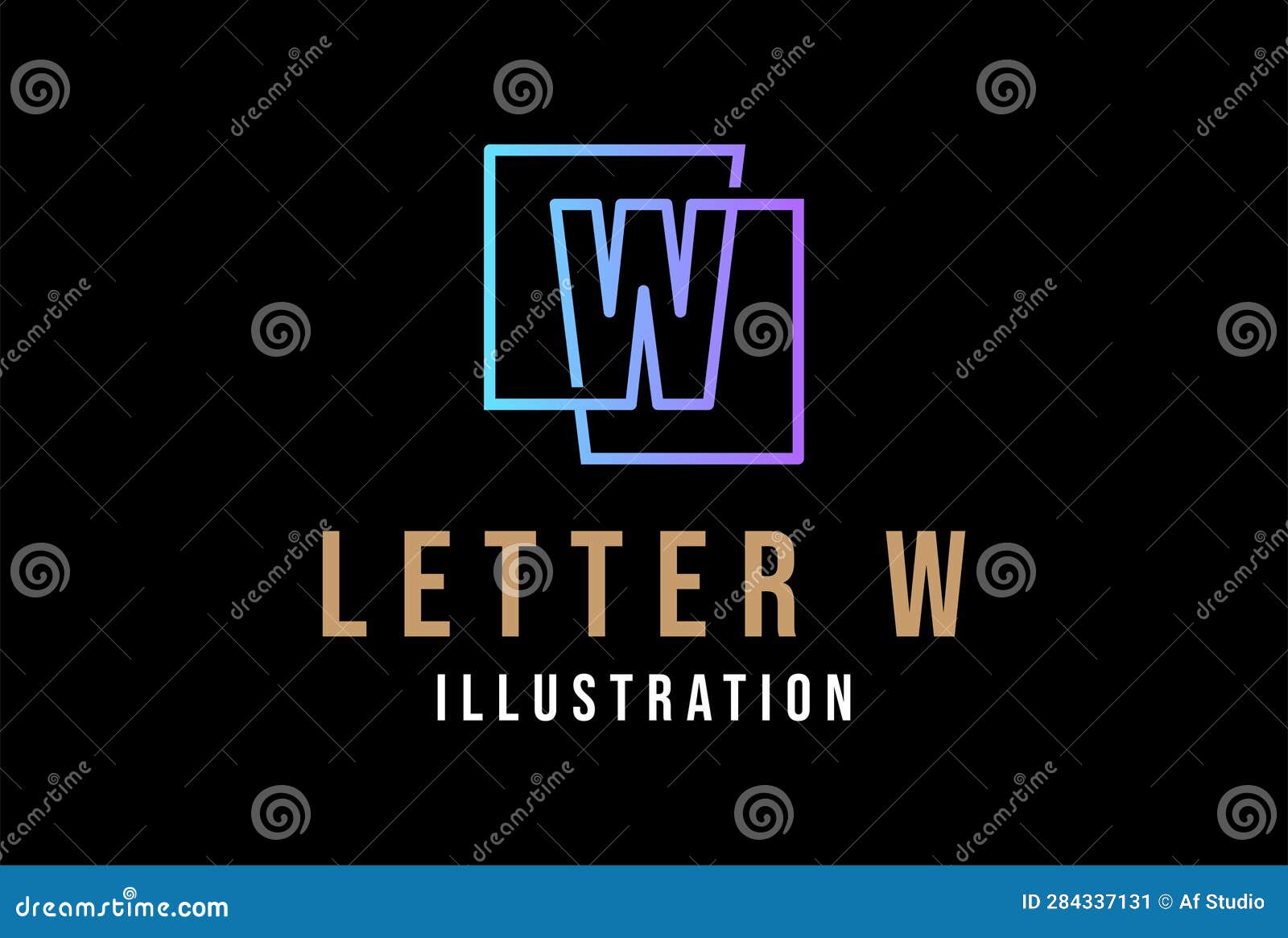 Simple Geometric Square Initial Letter W Icon Symbol Illustration ...