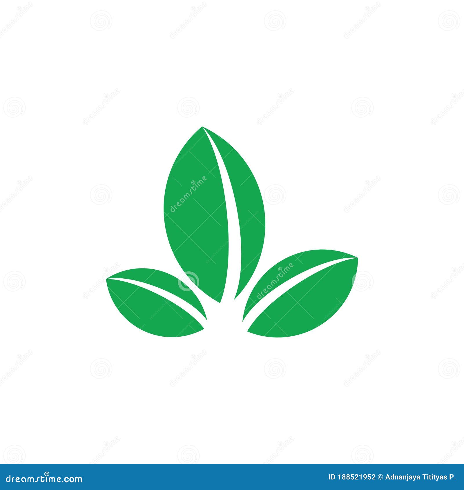 Simple Geometric Three Leaf Natural Symbol Logo Vector Stock Vector ...