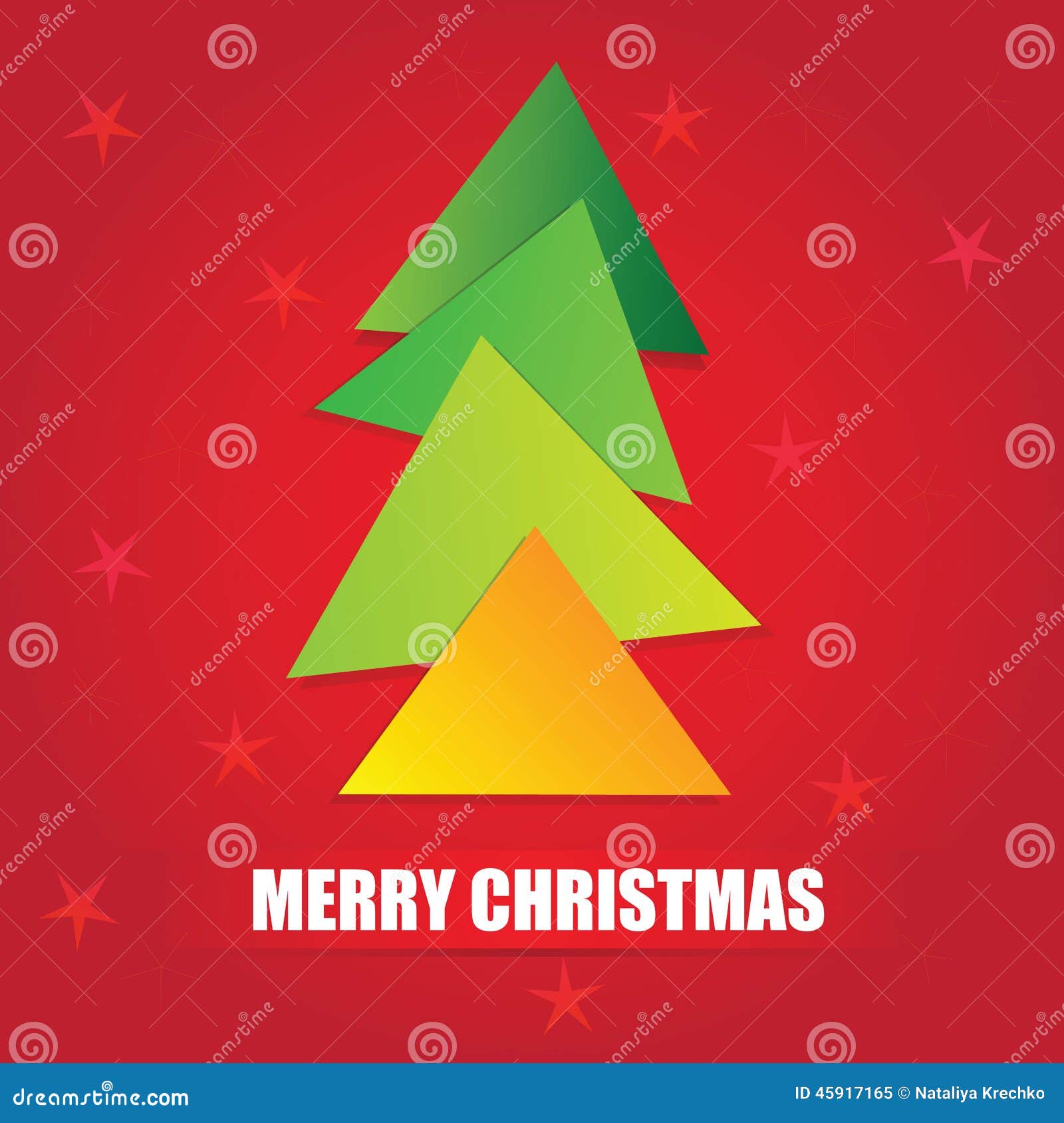 The Simple Geometric Triangle Form Christmas Tree Stock Vector ...