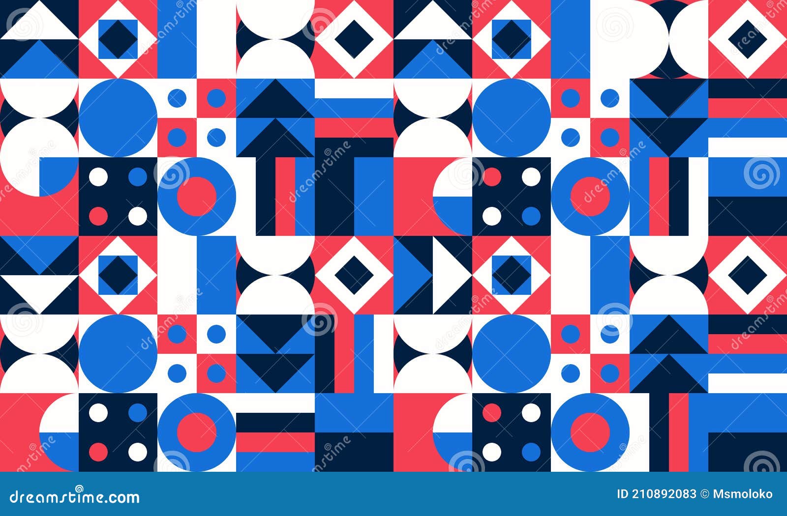 Simple Geometric Vector Pattern. Bright Color Palette Stock Vector ...