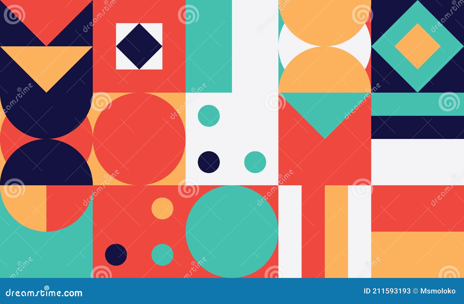 Simple Geometric Vector Pattern. Bright Color Palette Stock Vector ...