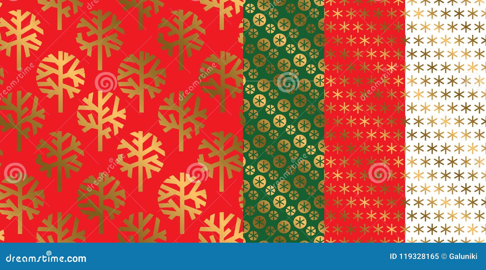 Simple Geometric Xmas Repeatable Pattern Set. Stock Vector ...