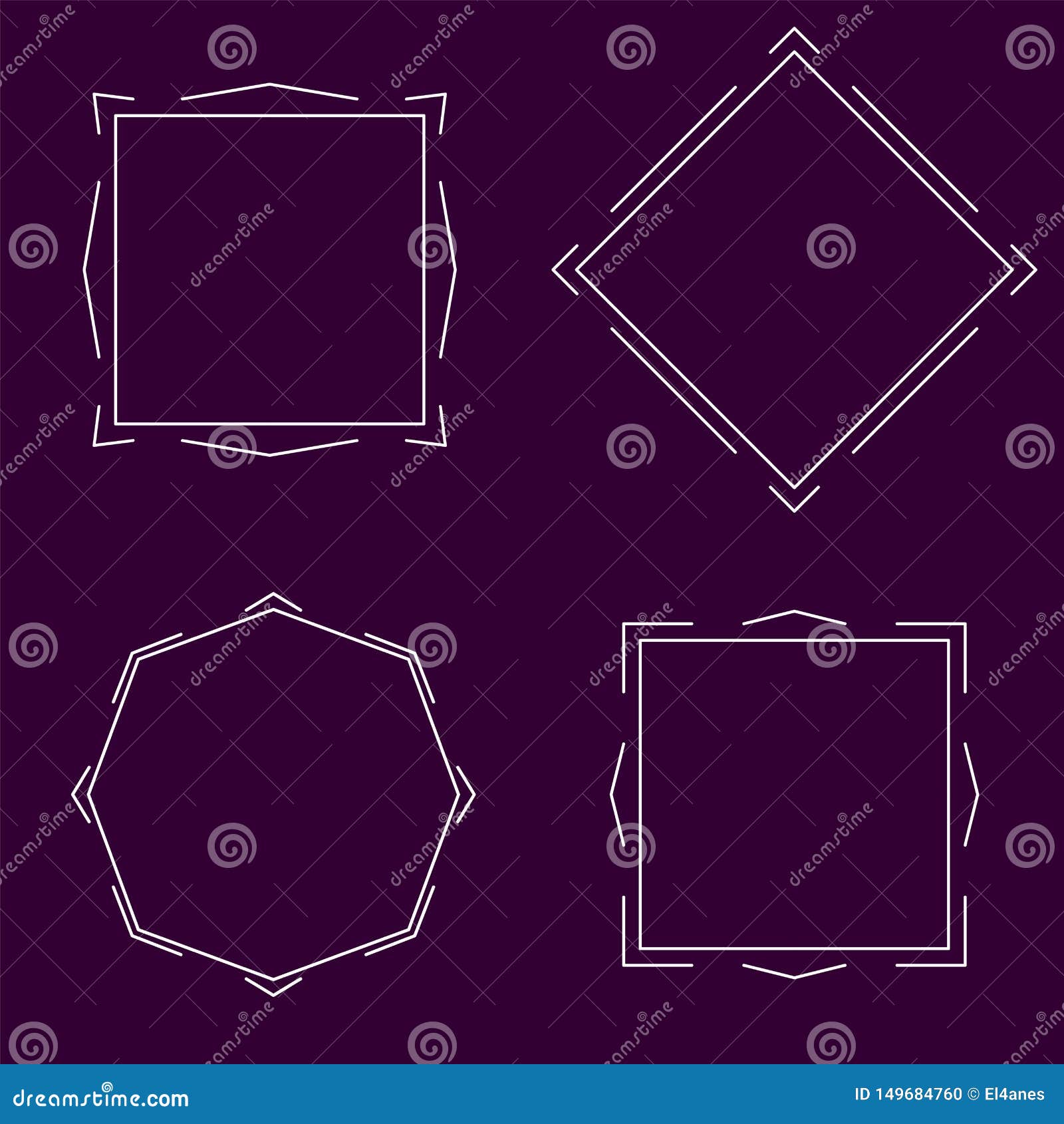Simple Geometrical Frames Set Stock Vector - Illustration of banner ...