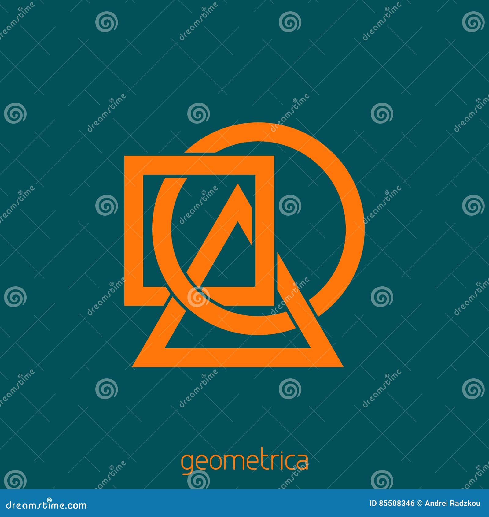 Simple Geometrical Logo with Triangle, Square and Circle Stock Vector ...