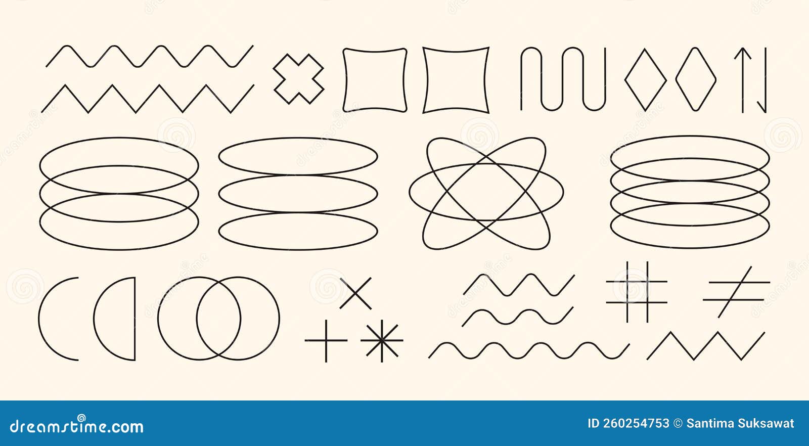 Simple Geometry Line Element Vector Illustration Stock Vector ...