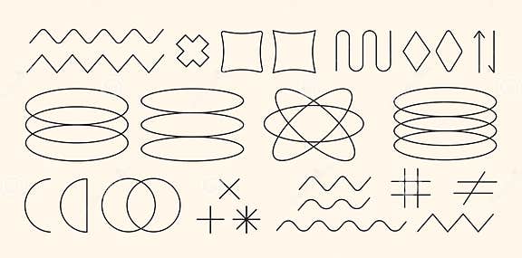 Simple Geometry Line Element Vector Illustration Stock Vector ...