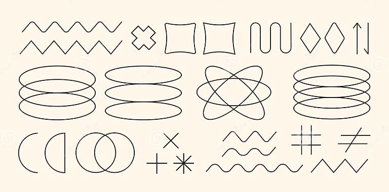 Simple Geometry Line Element Vector Illustration Stock Vector ...