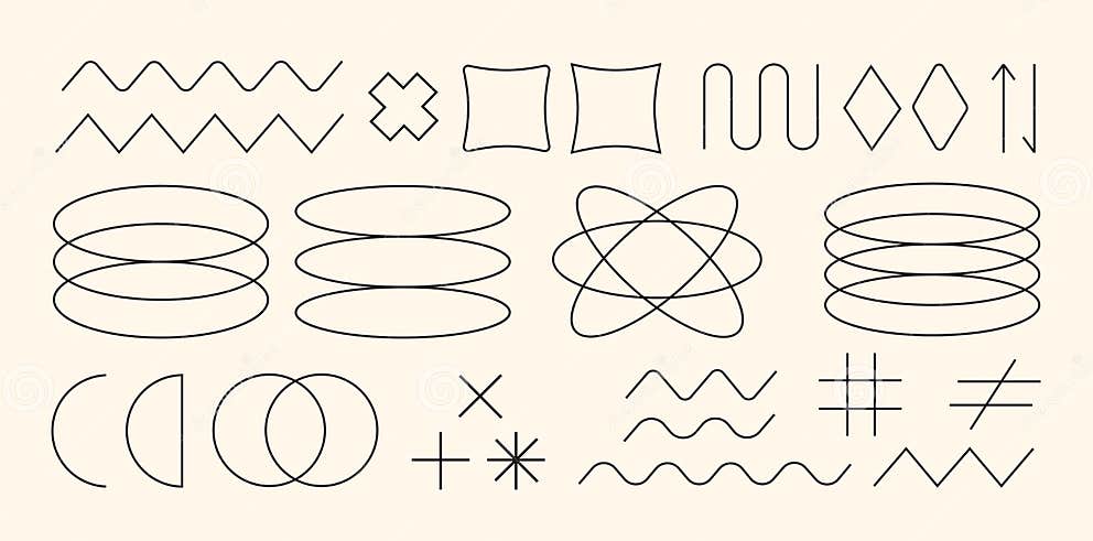 Simple Geometry Line Element Vector Illustration Stock Vector ...