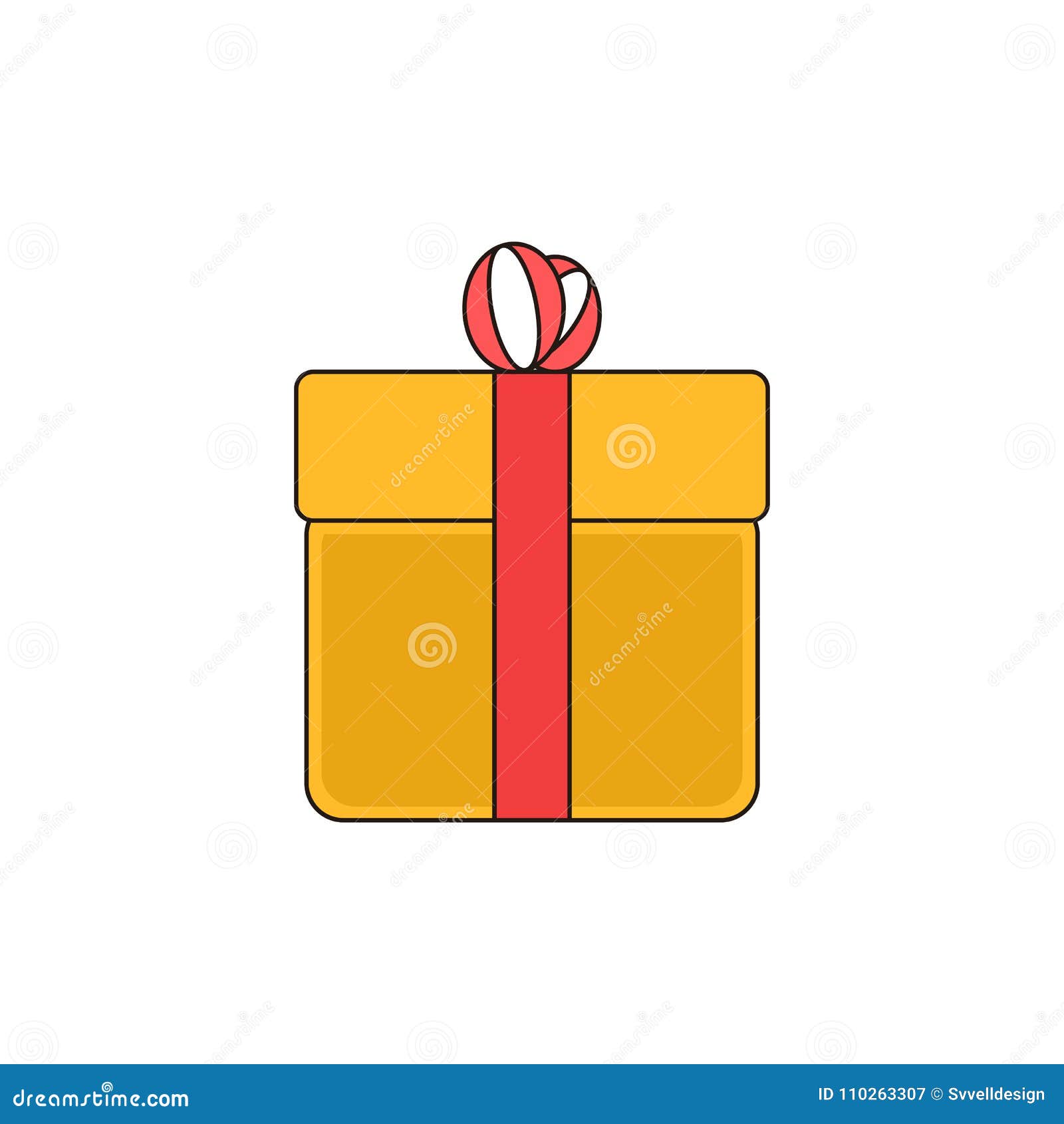 Simple Gift Box Package Vector Outline Icon Illustration Stock Vector ...