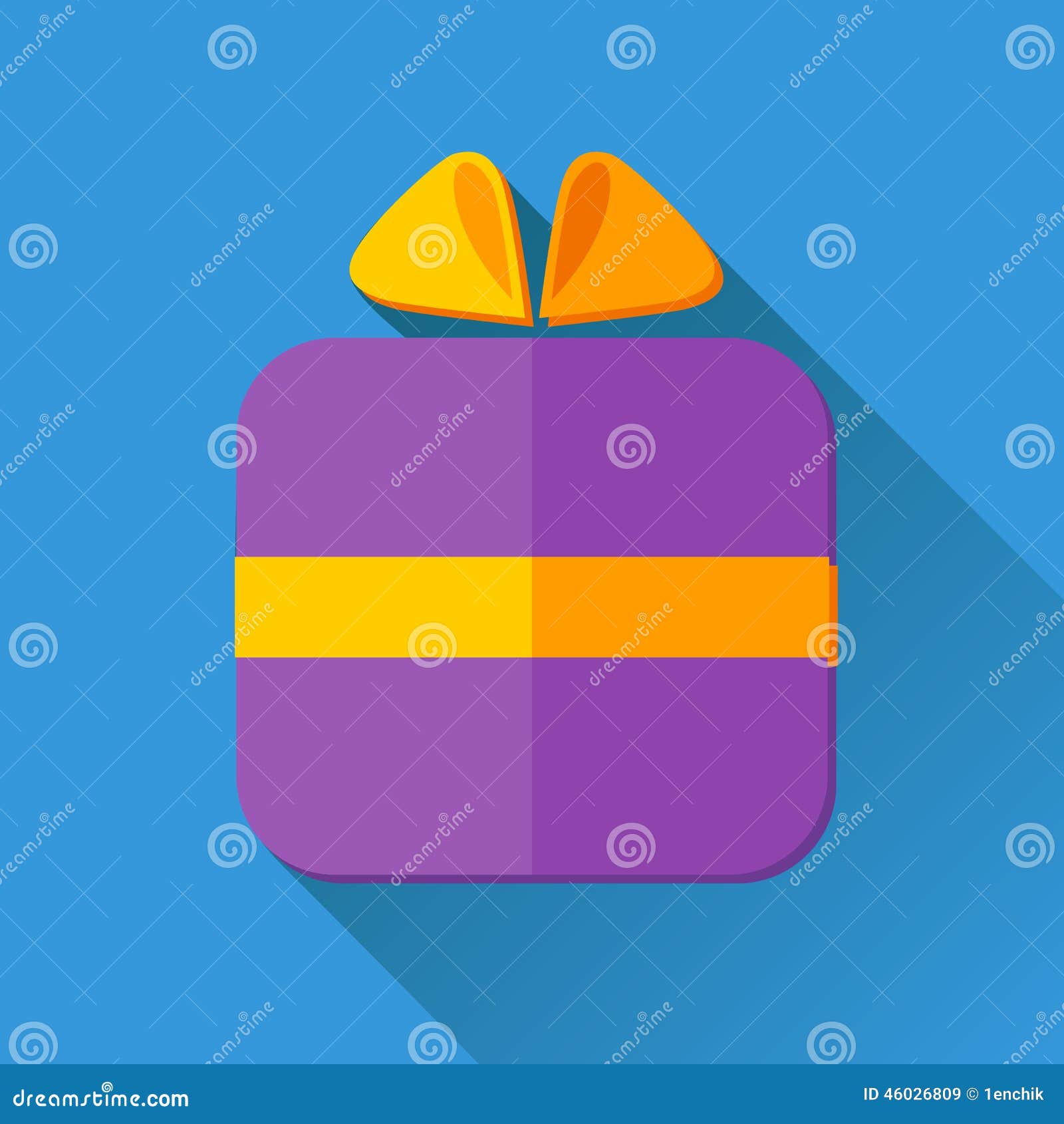 Simple Gift Icon in Flat Style Stock Vector - Illustration of happy ...