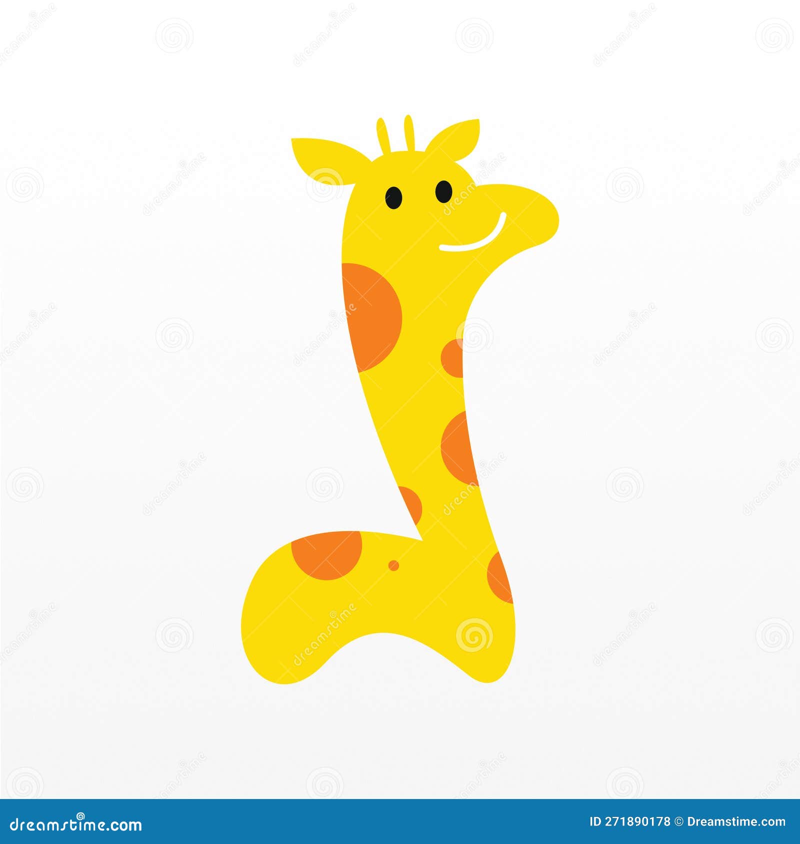 Simple Giraffe Logo Design Template Stock Illustration - Illustration ...