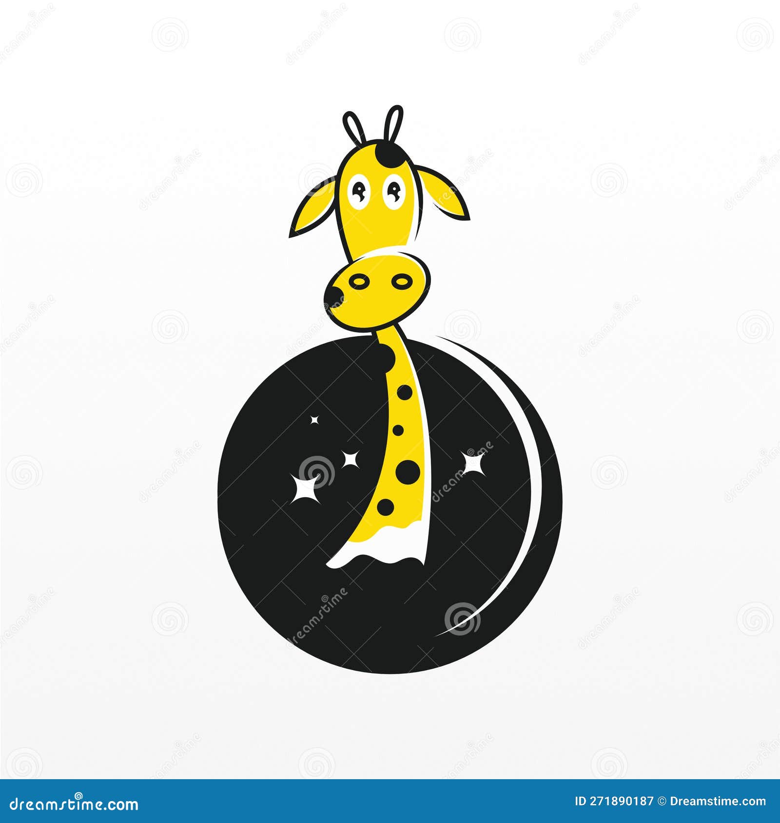 Simple Giraffe Logo Design Template Stock Illustration - Illustration ...