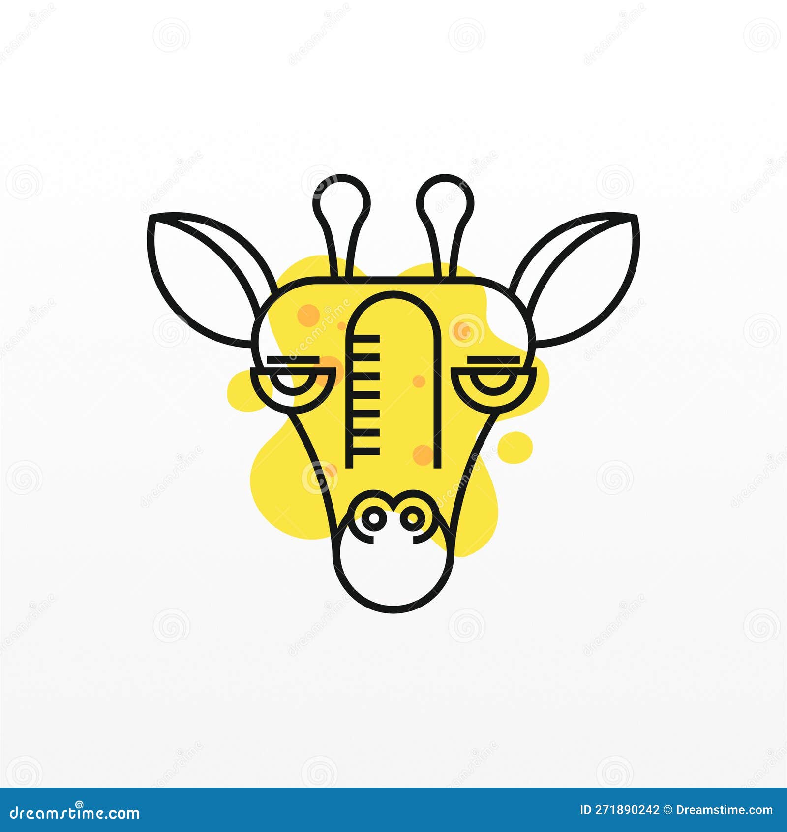 Simple Giraffe Logo Design Template Stock Illustration - Illustration ...