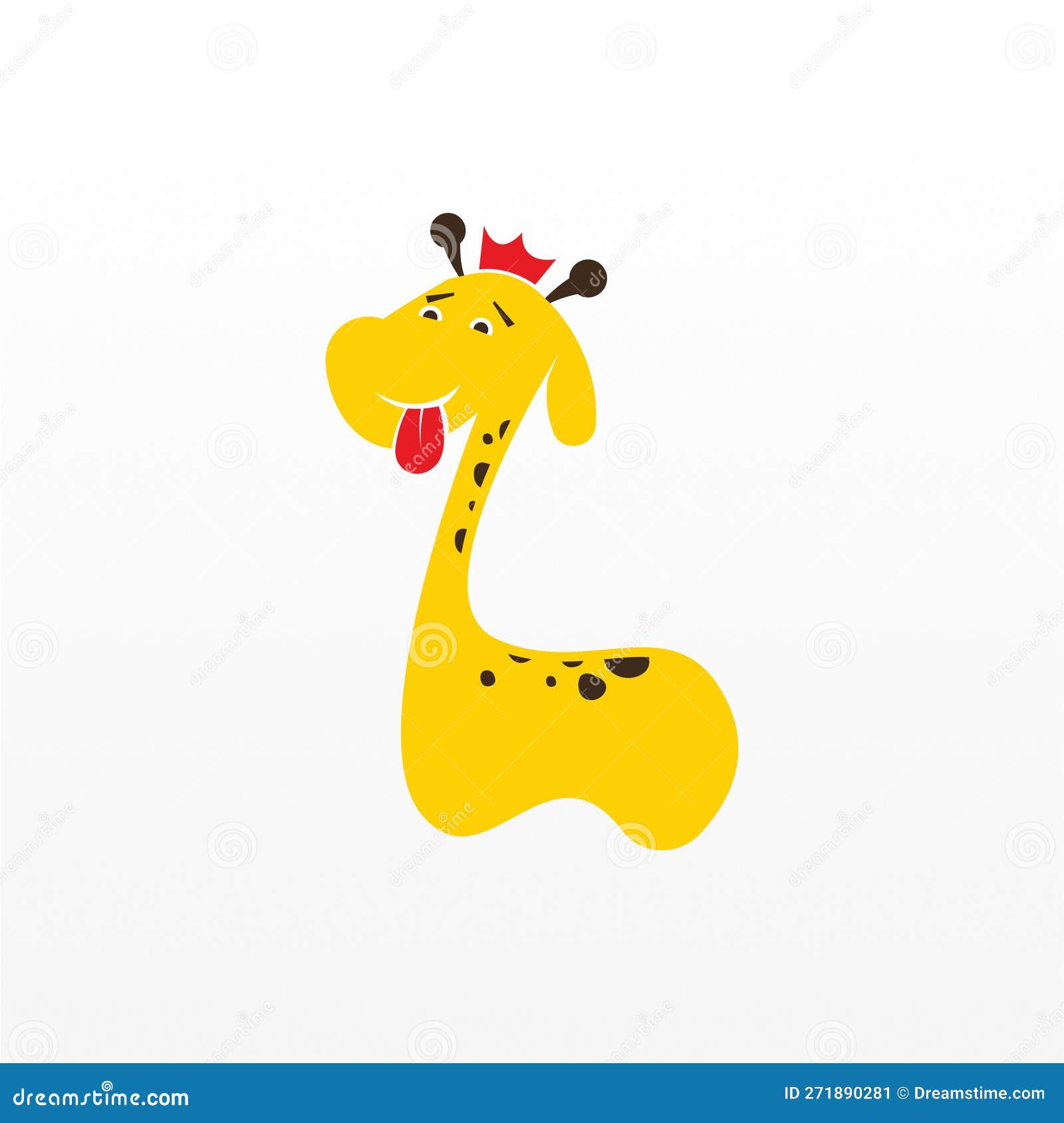 Simple Giraffe Logo Design Template Stock Illustration - Illustration ...