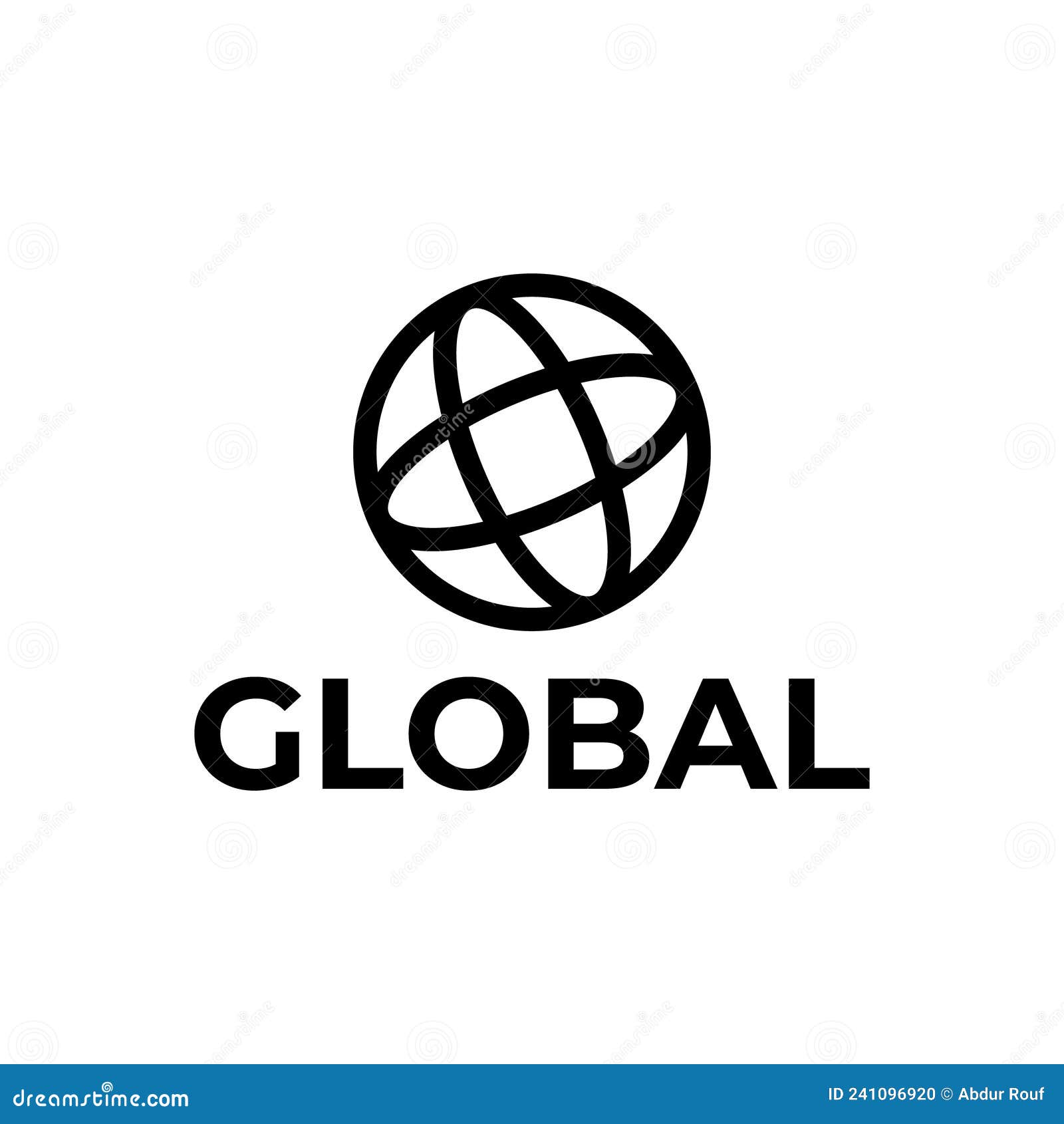 Global line logo design stock vector. Illustration of globe - 241096920