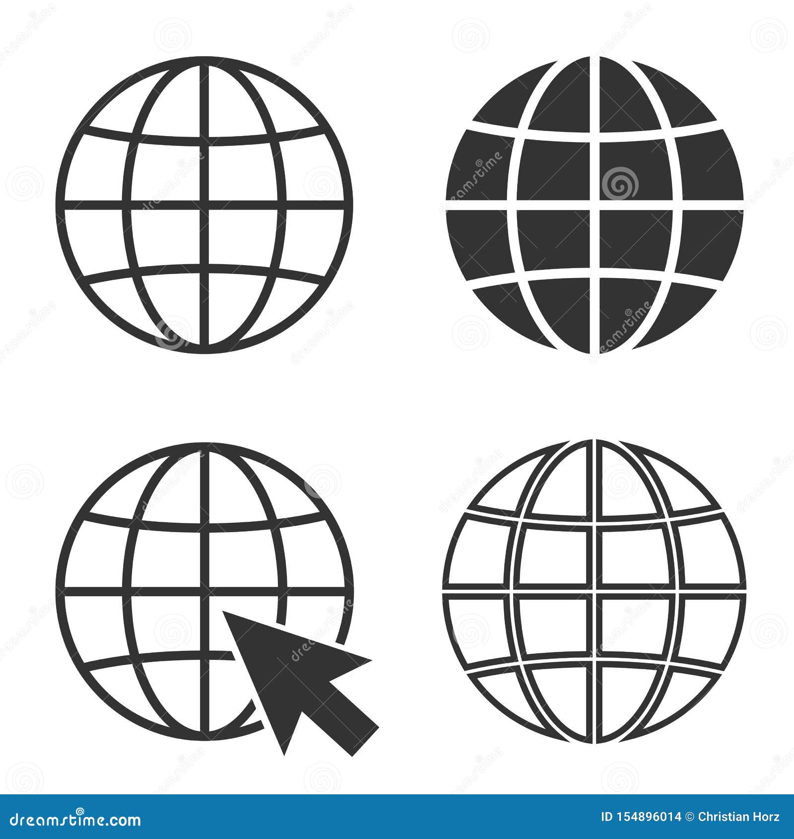 Simple Globe Icon Set and Internet Symbol Stock Vector - Illustration ...