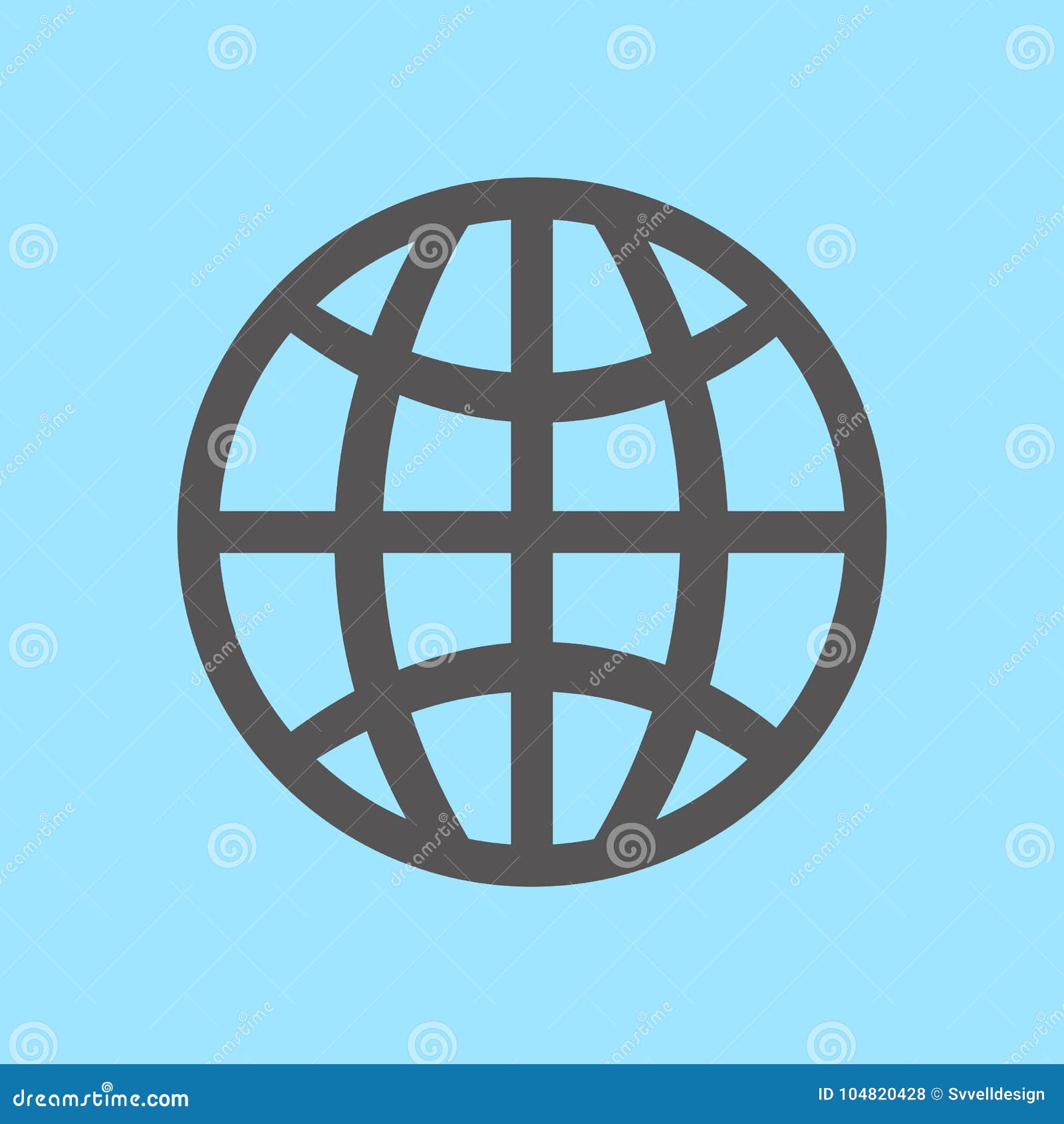Simple Globe Icon stock vector. Illustration of business - 104820428