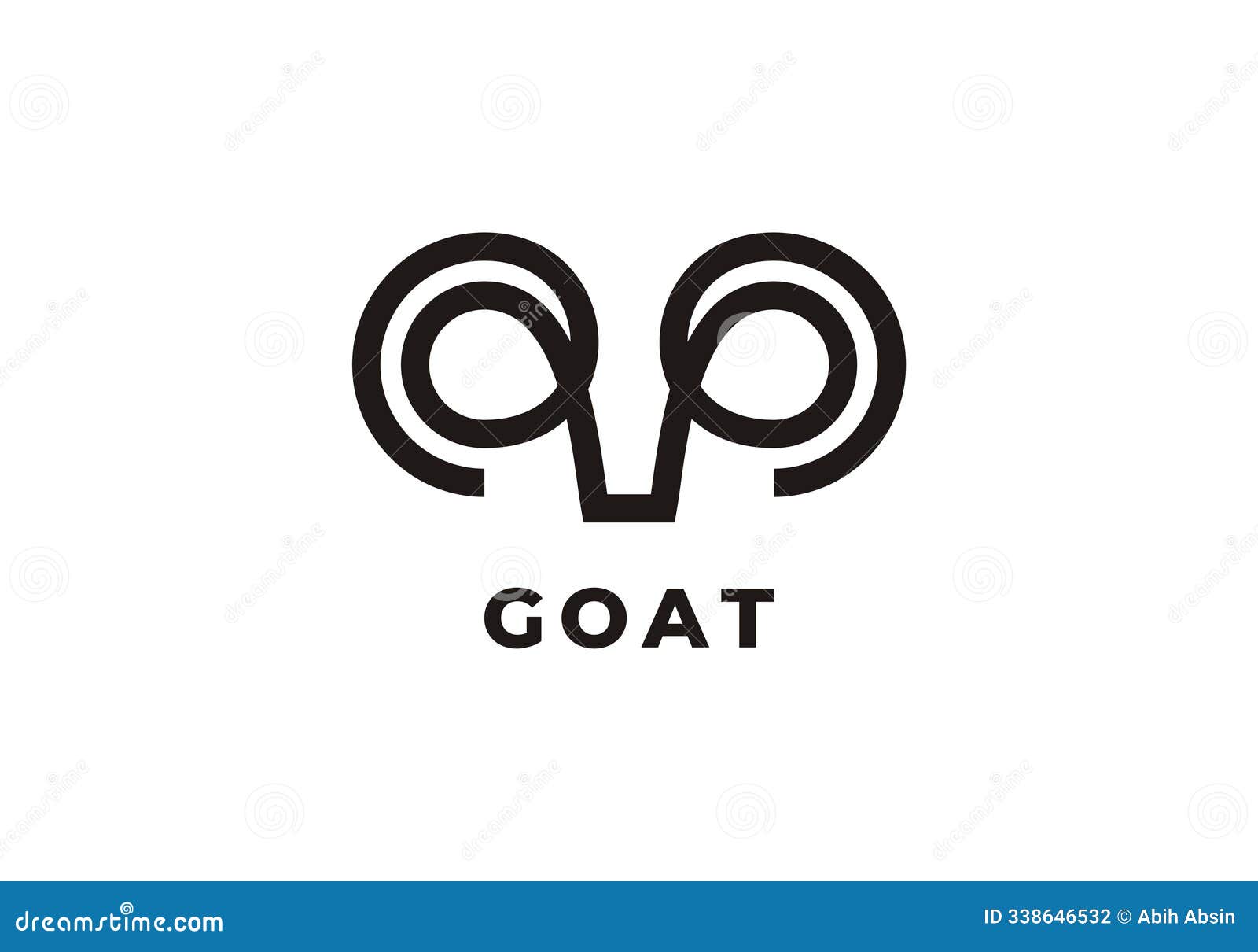 Simple Goat Head Logo. Linear Style Vector Design Stock Illustration ...