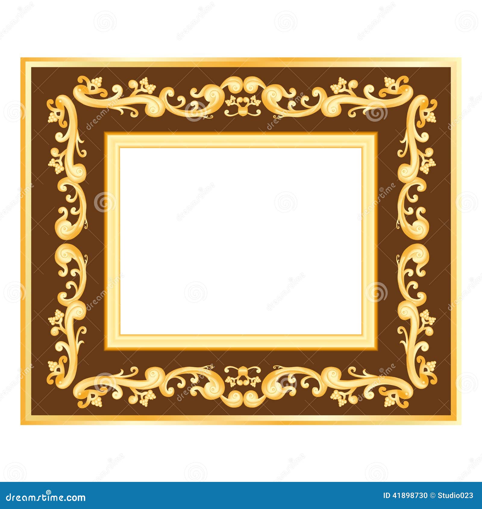 Simple gold frame stock vector. Illustration of arabesque - 41898730