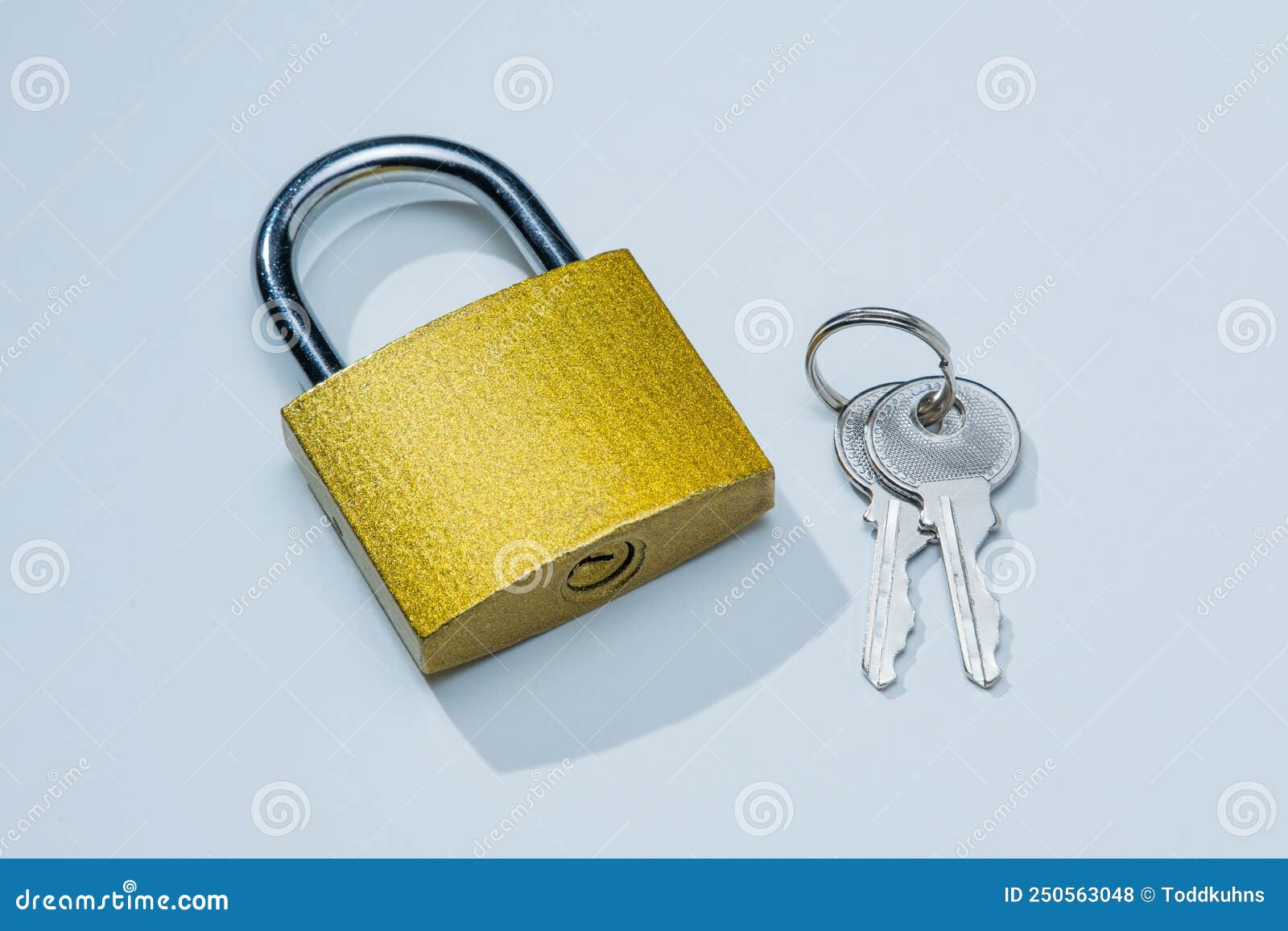 Simple Gold Lock and Keys on White Background Stock Photo - Image of ...