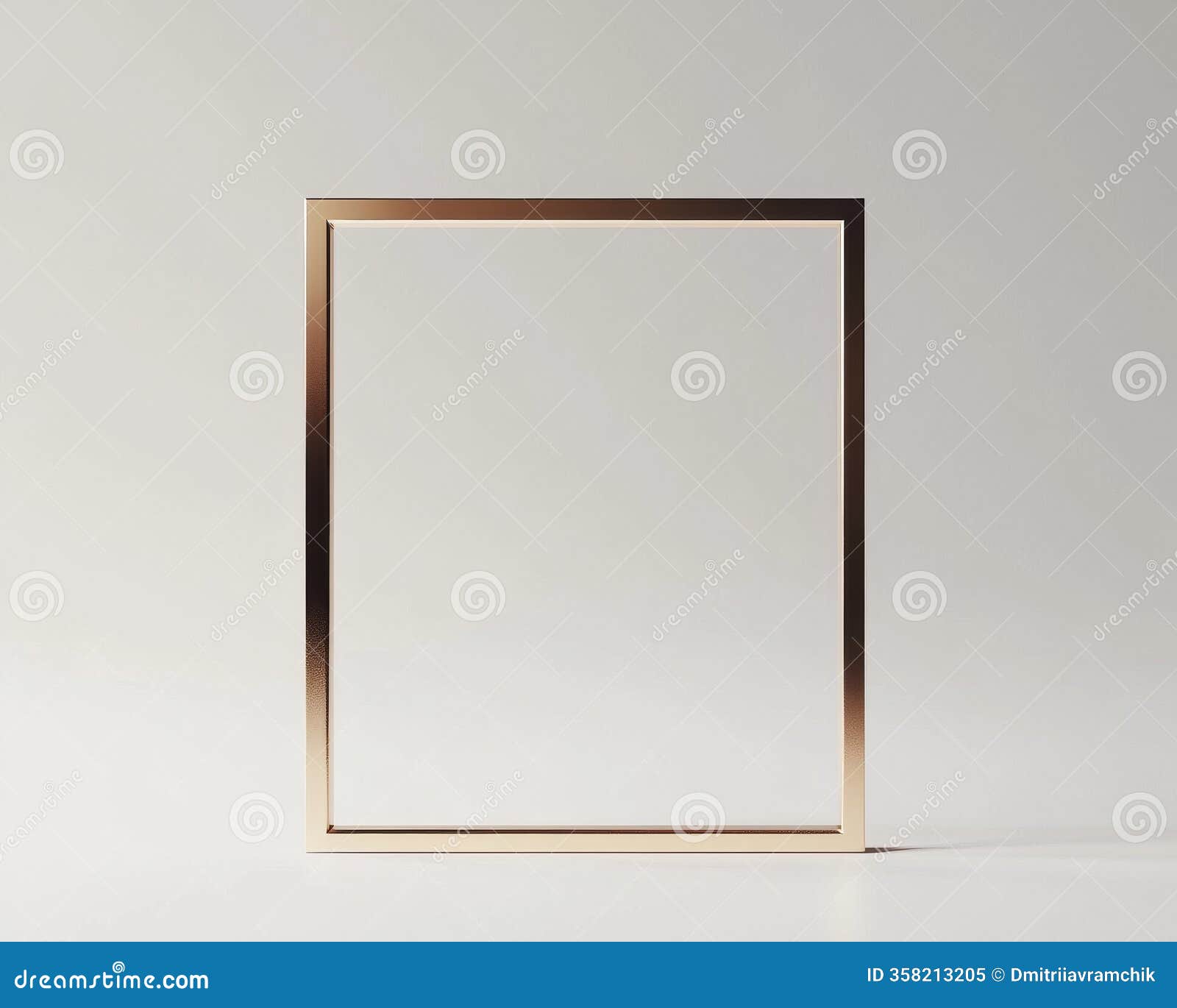 A Simple Gold Rectangular Frame Set Against a White Backdrop Stock ...