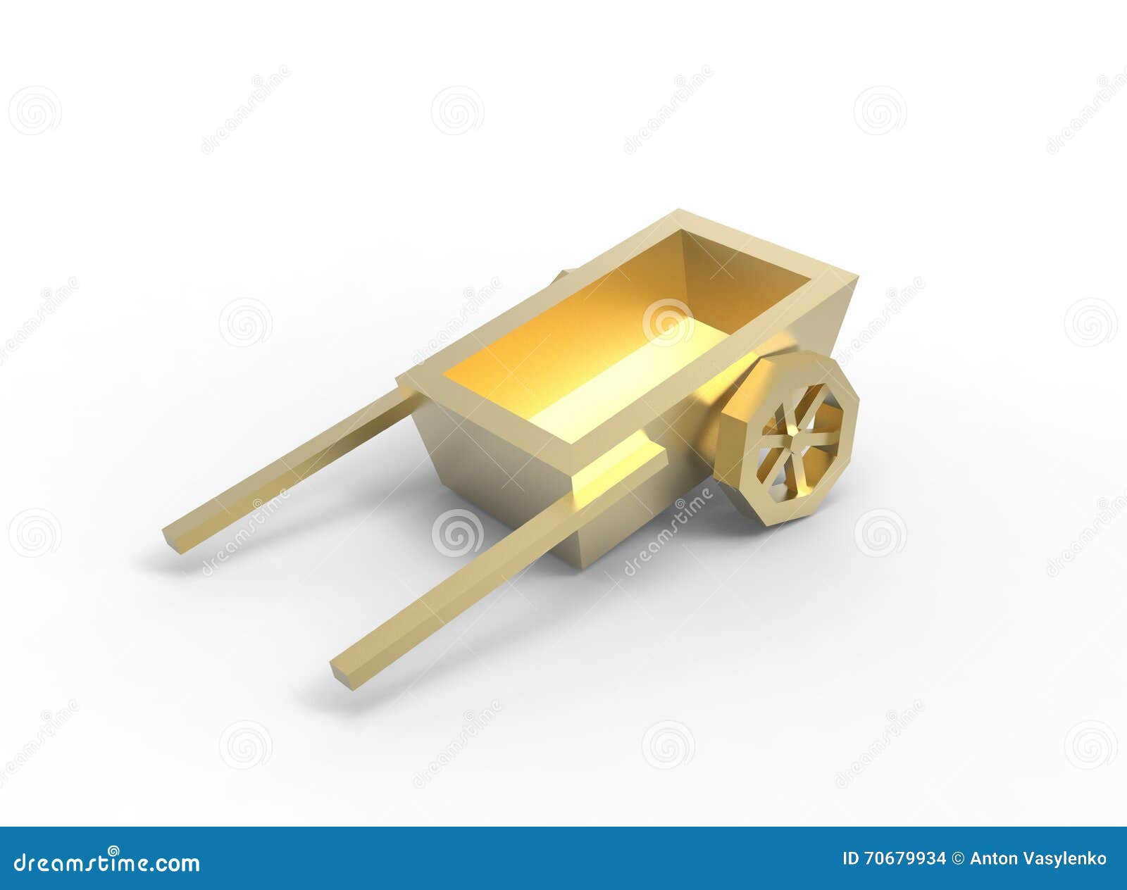Simple golden cart. stock illustration. Illustration of market - 70679934