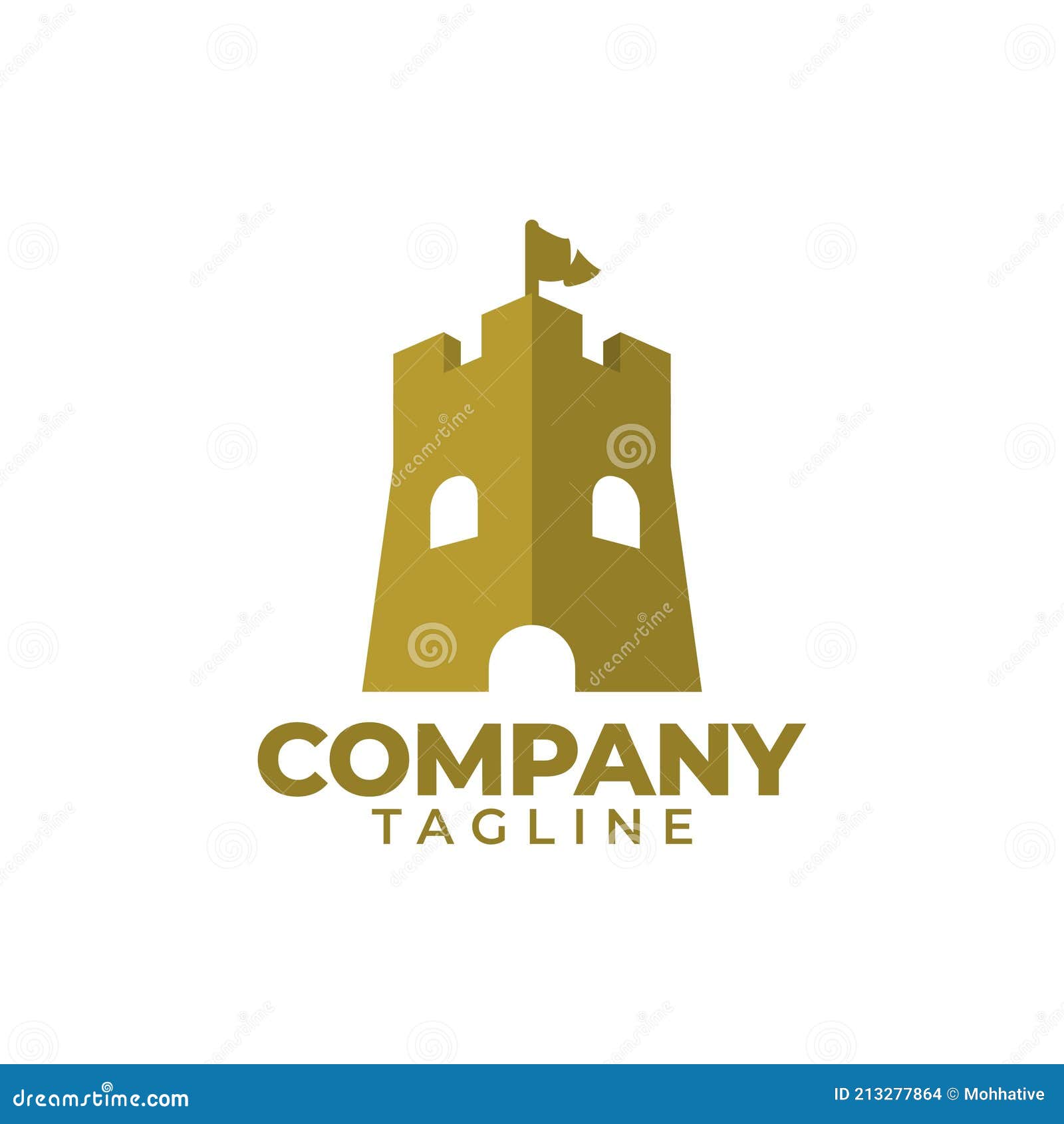 Simple Golden Castle Logo. Medieval Vector. Kingdom Illustration Stock ...