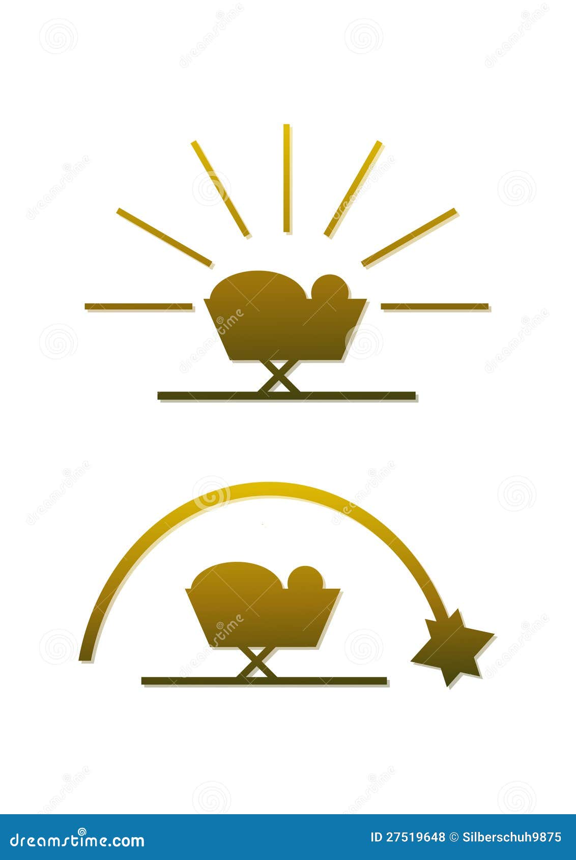 Simple Golden Nativity Symbol (set) Stock Vector - Illustration of ...