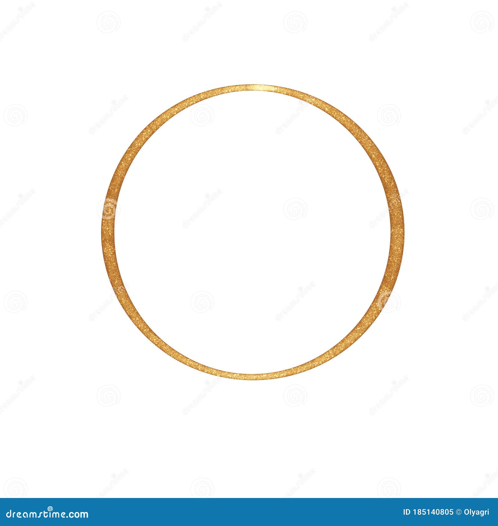 Simple Golden Round Frame Isolated on White Background. Stock ...