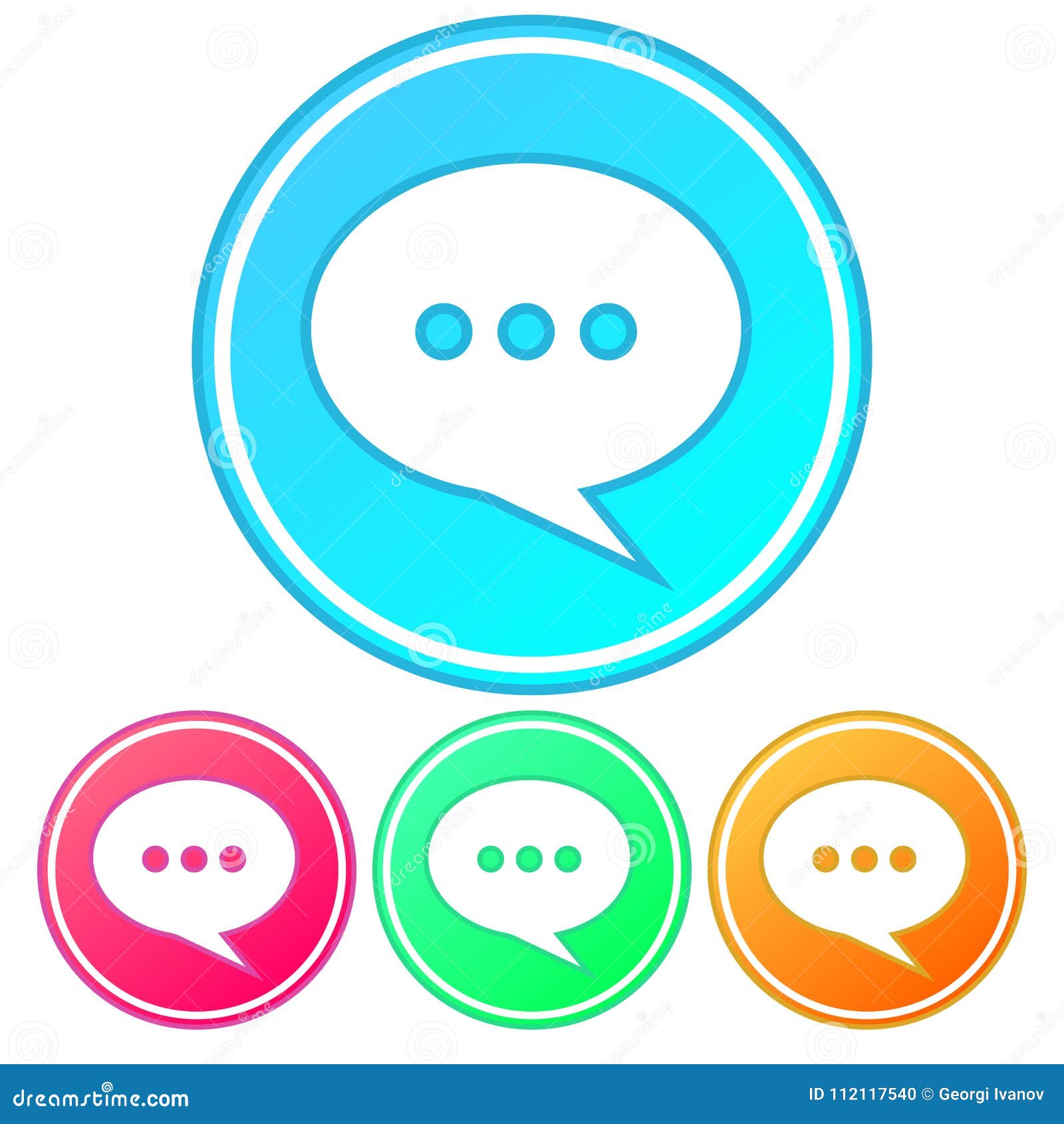 Simple, Gradient, Circular Speech Bubble Icon. Conversation/talking ...