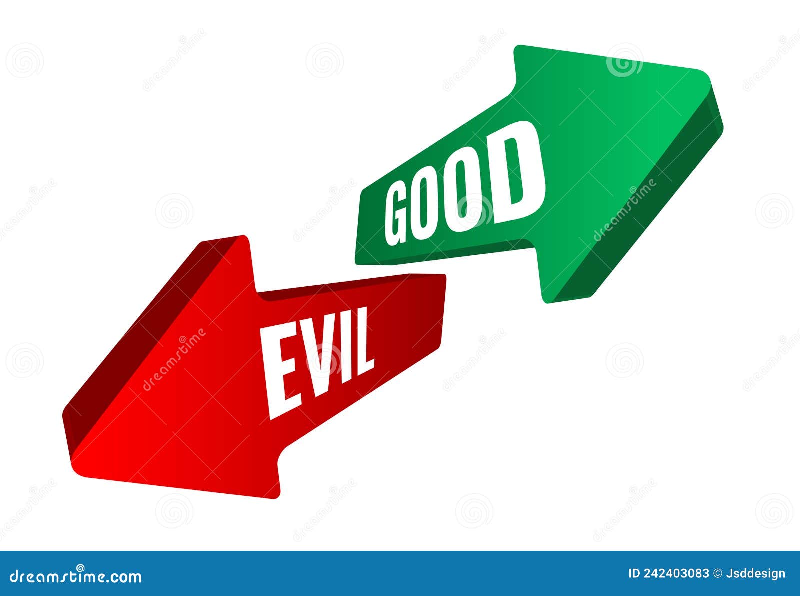 Vector Illustration Green and Red Arrows Signs with Words Evil and Good ...
