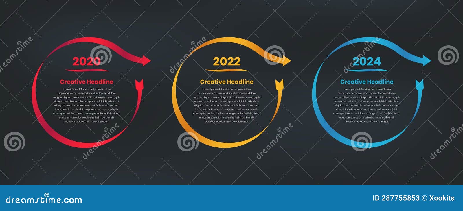 Simple Gradient Timeline Presentation Step Infographic Layout with ...