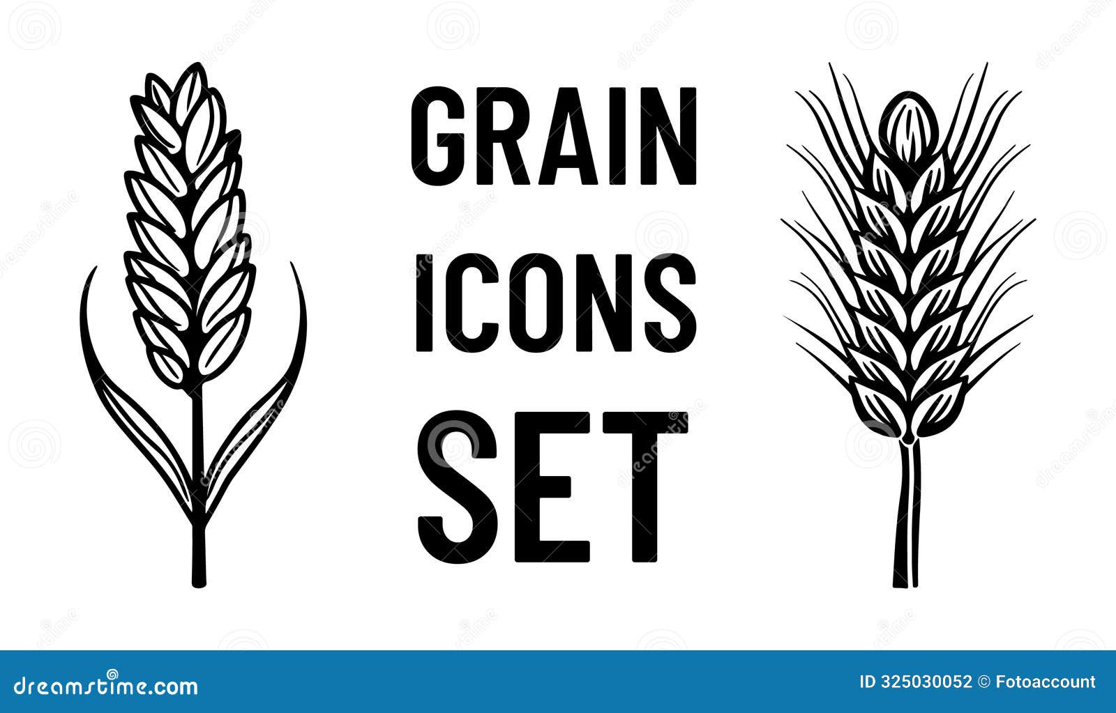 Simple Grain Icons - Different Vector Illustrations Isolated On ...