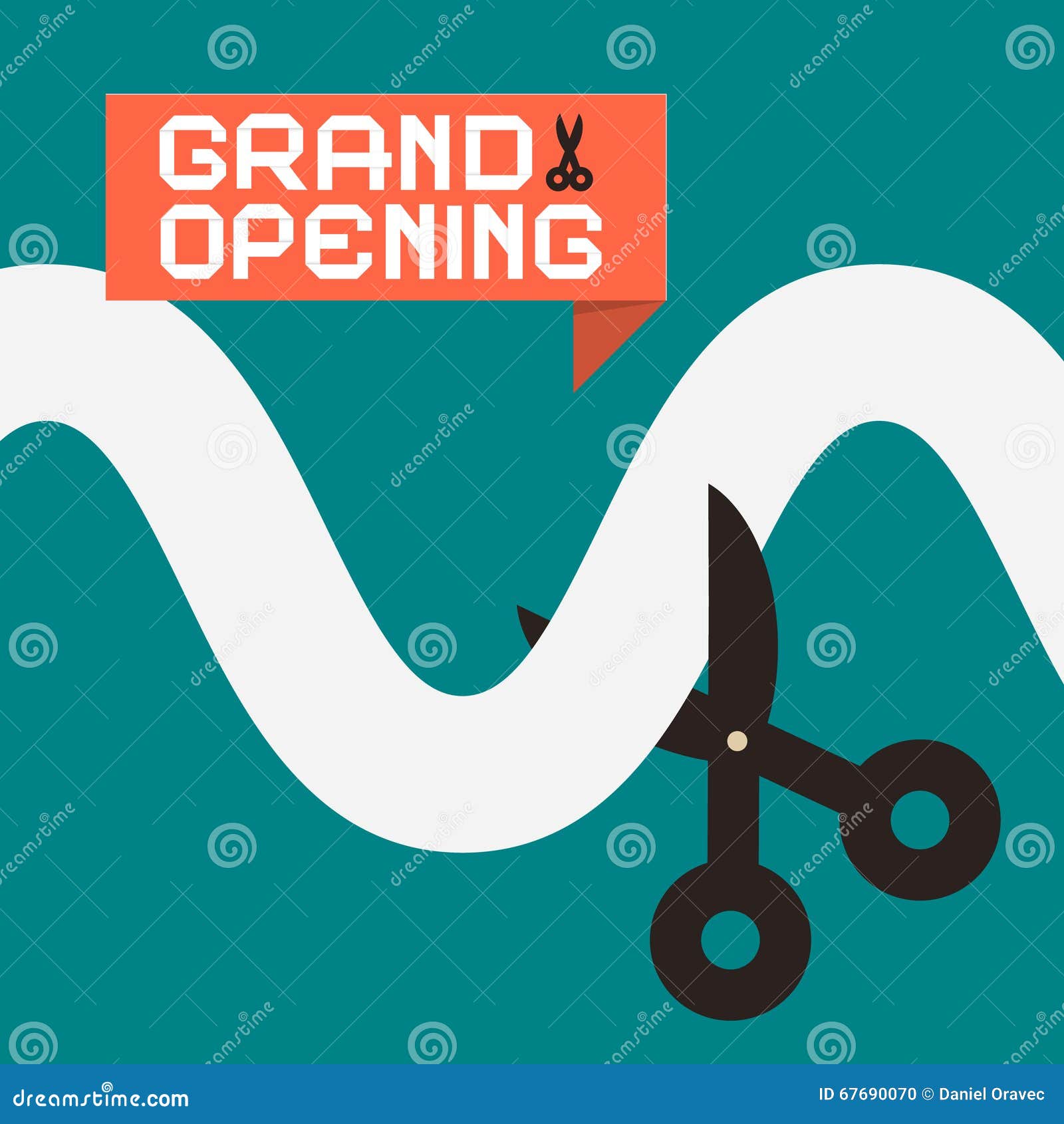 Simple Grand Opening Flat Design Card Stock Vector - Illustration of ...