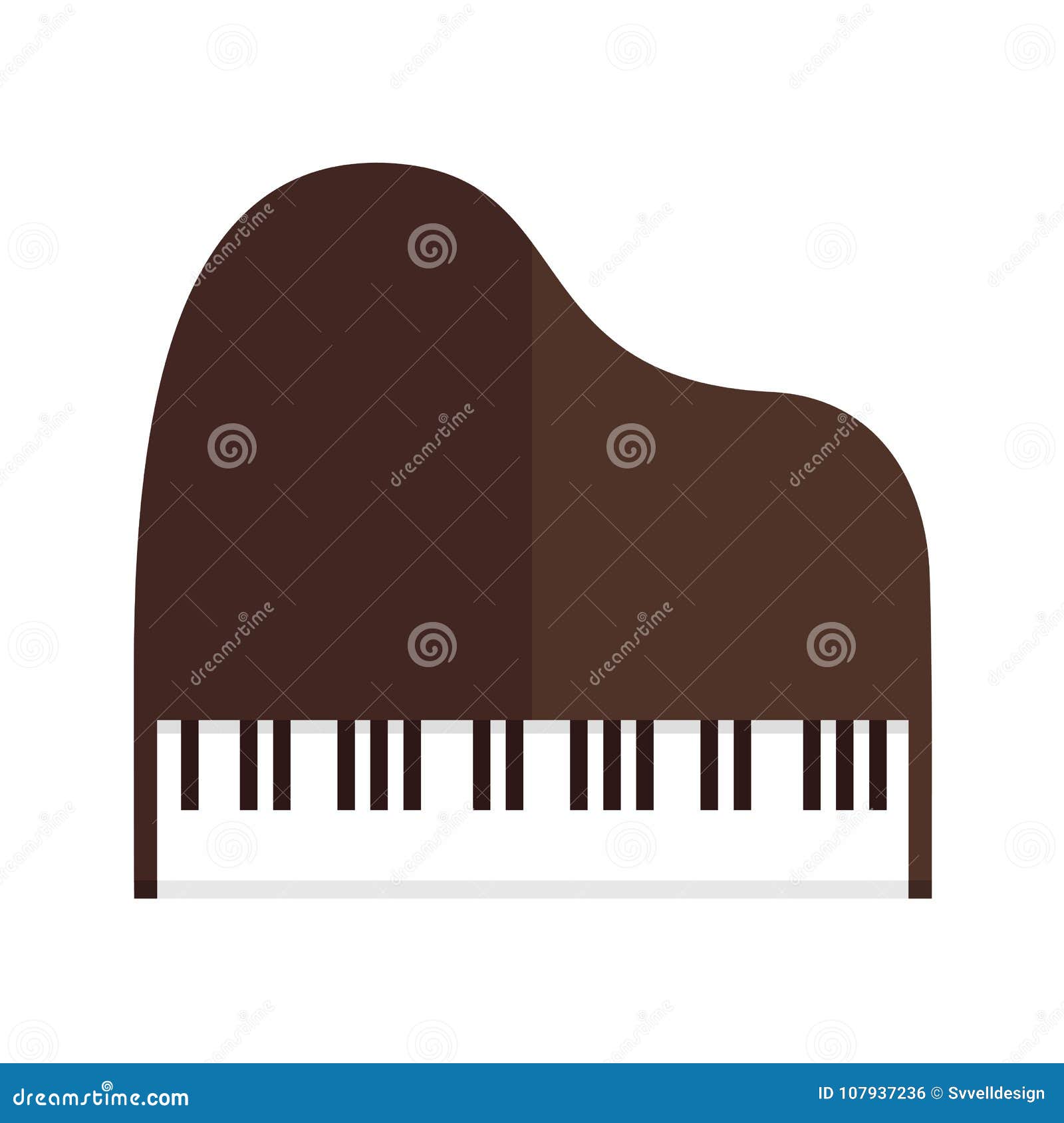 Simple Grand Piano Top View Vector Illustration Graphic Stock Vector ...