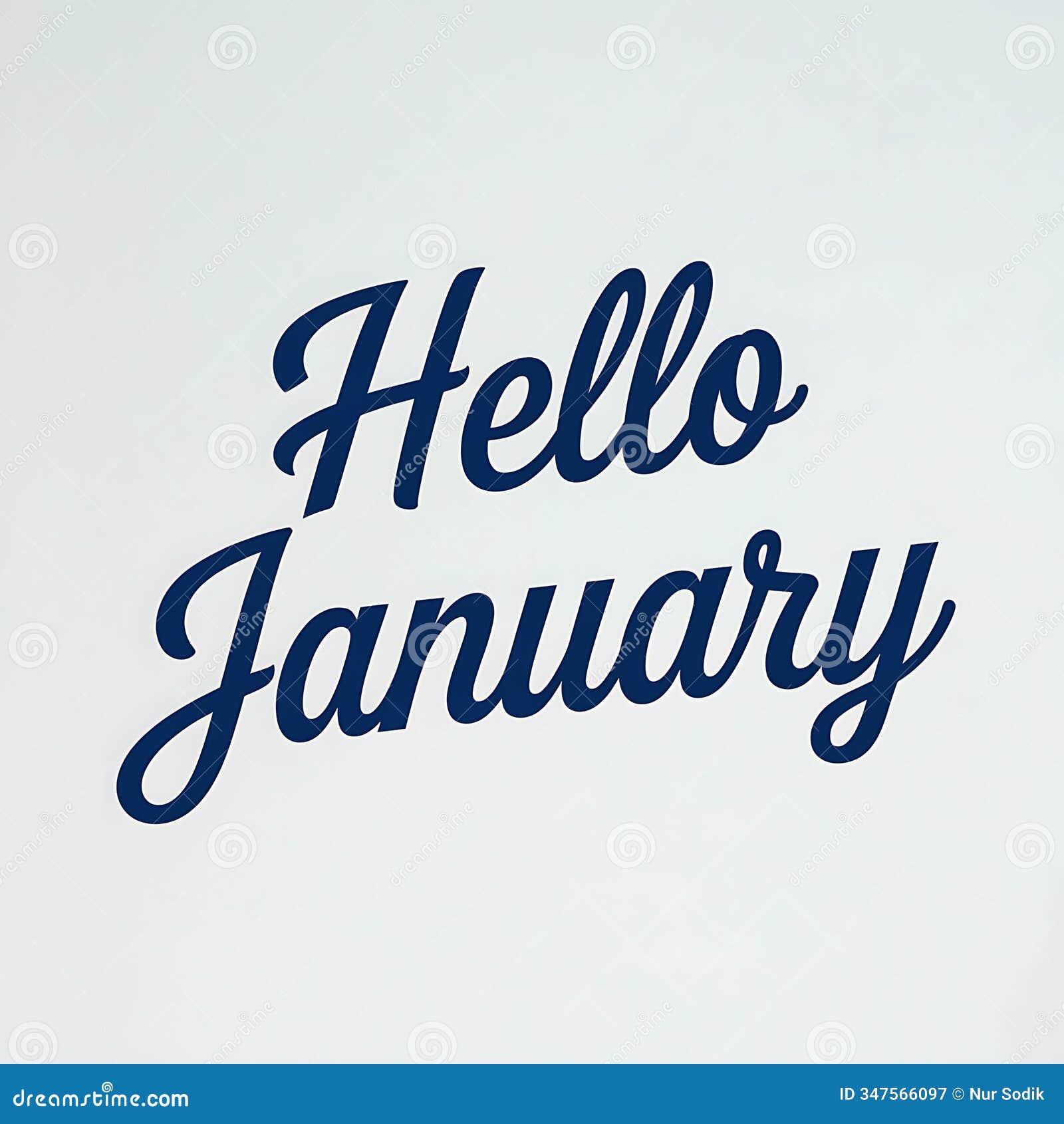 Hello January Cursive Script White Background Stock Illustration ...