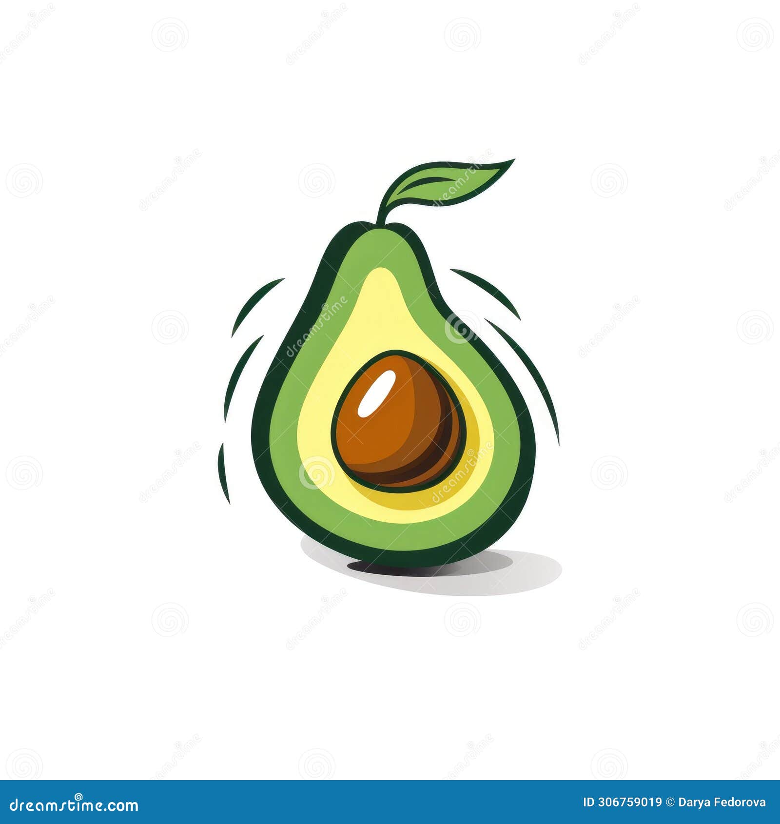 Simple Graphic Logo of Avocado on White Background. Stock Illustration ...