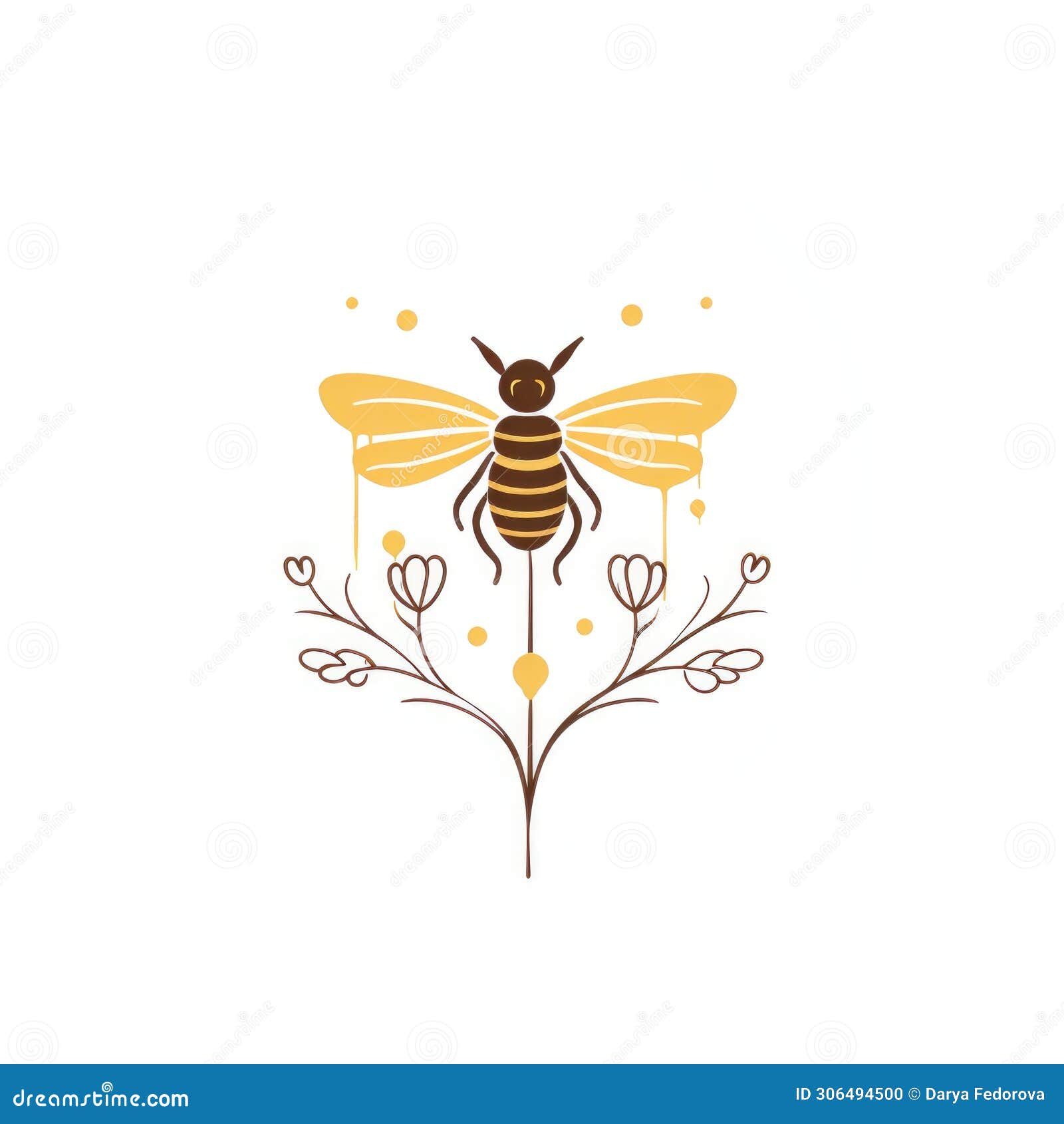 Simple Graphic Logo of Bee on White Background. Stock Illustration ...