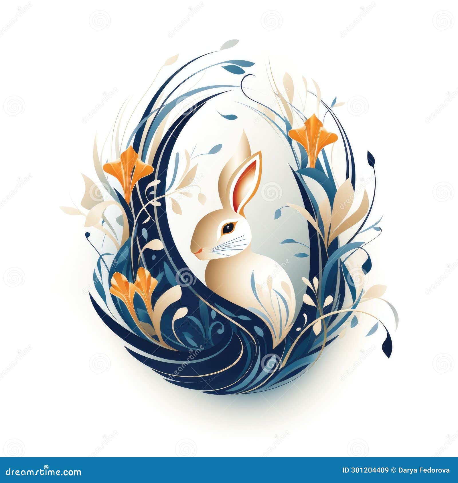 Simple Graphic Logo of Color Styled Hare on White Background. Stock ...