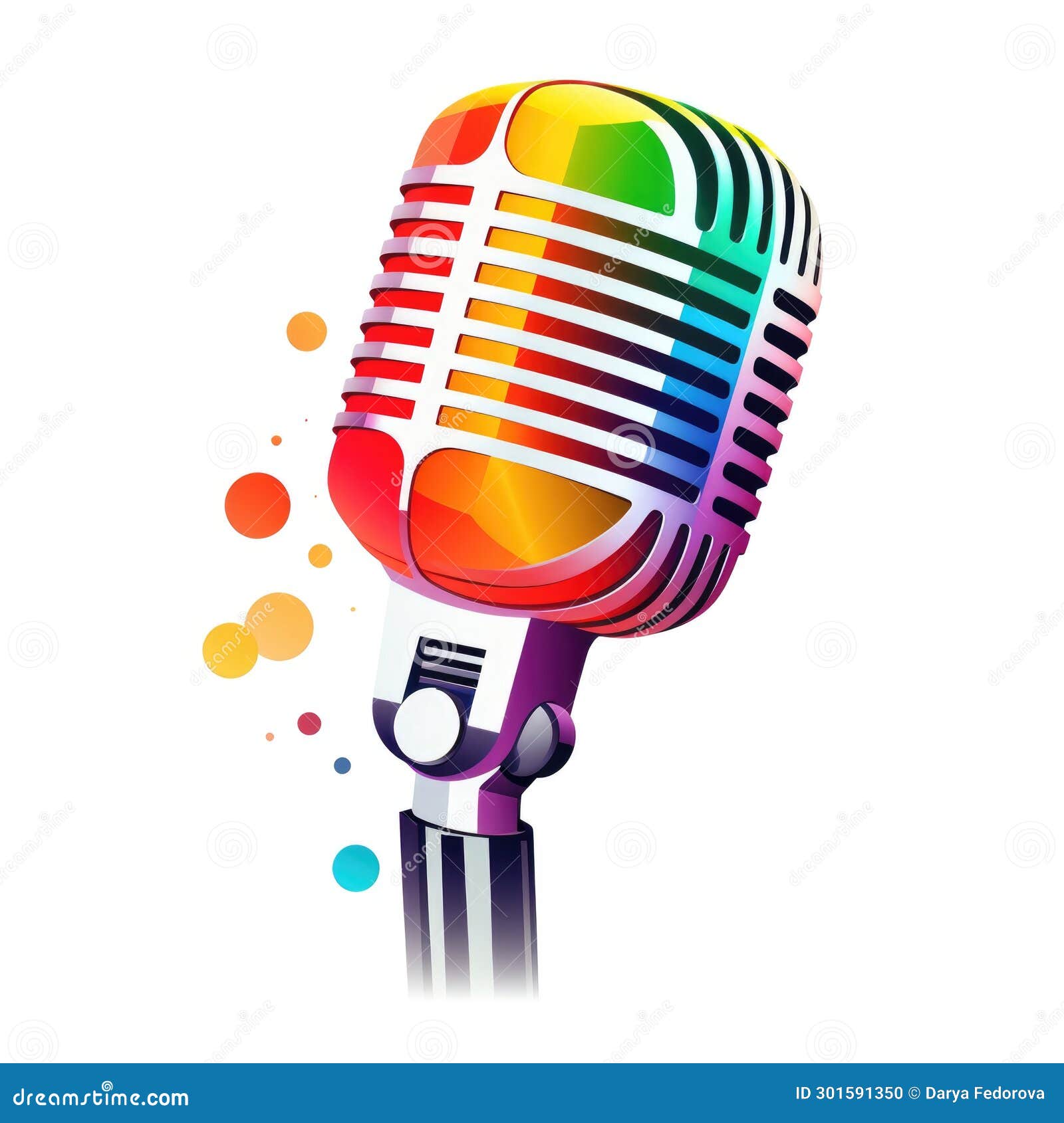 Simple Graphic Logo Of Colorful Microphone On White Background. Stock ...